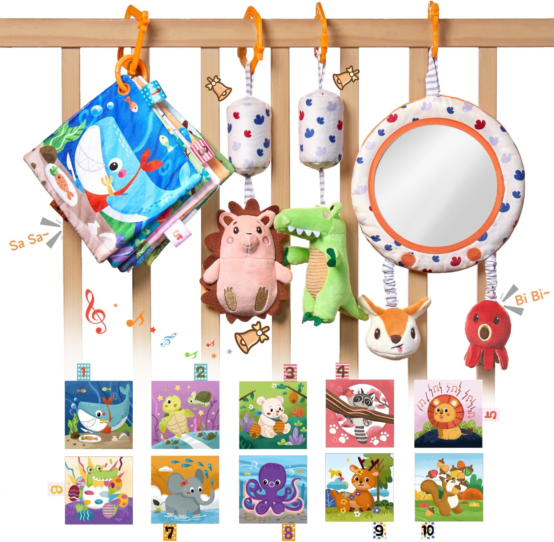 TUMAMA KIDS Car Seat Toys for Babies 0-6 Months Rattle,Stroller Mobile ...