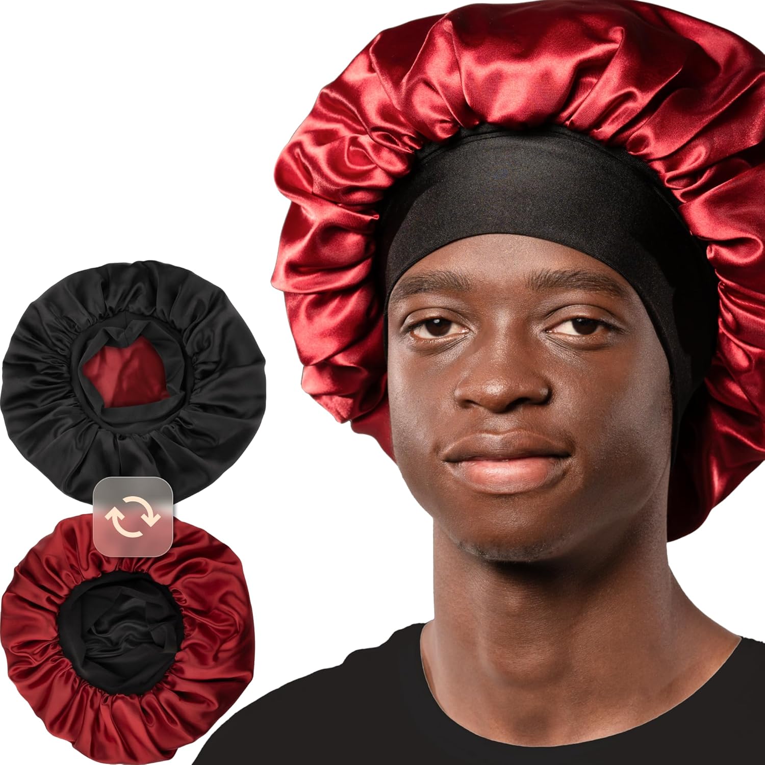 Amazon.com: Niagara Satin Bonnet Men - Red Bonnet for Sleeping Men ...