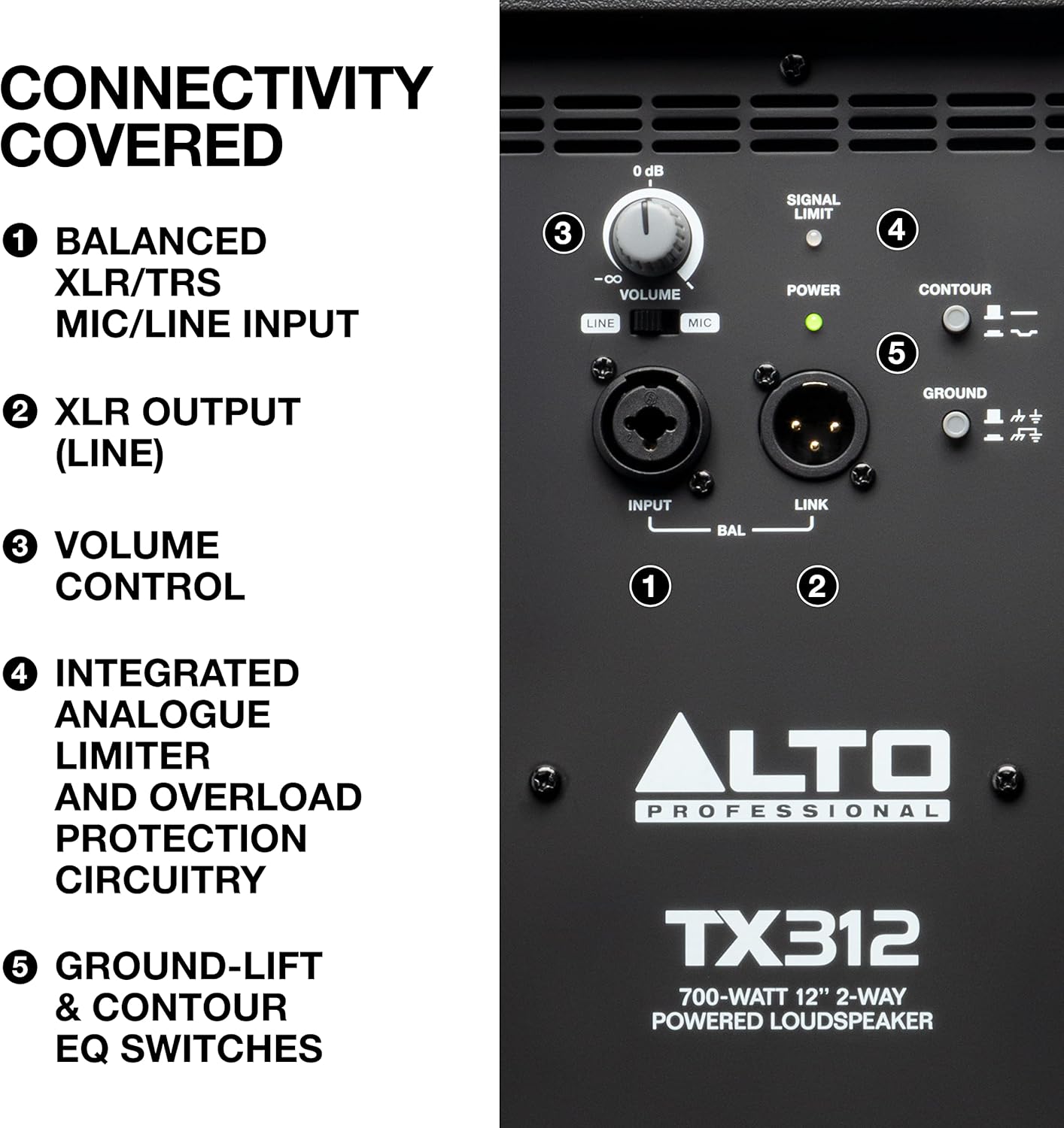 Alto Professional TX312 and Bluetooth Total 2 - 700W 12 Inch Powered PA Speaker and XLR ...