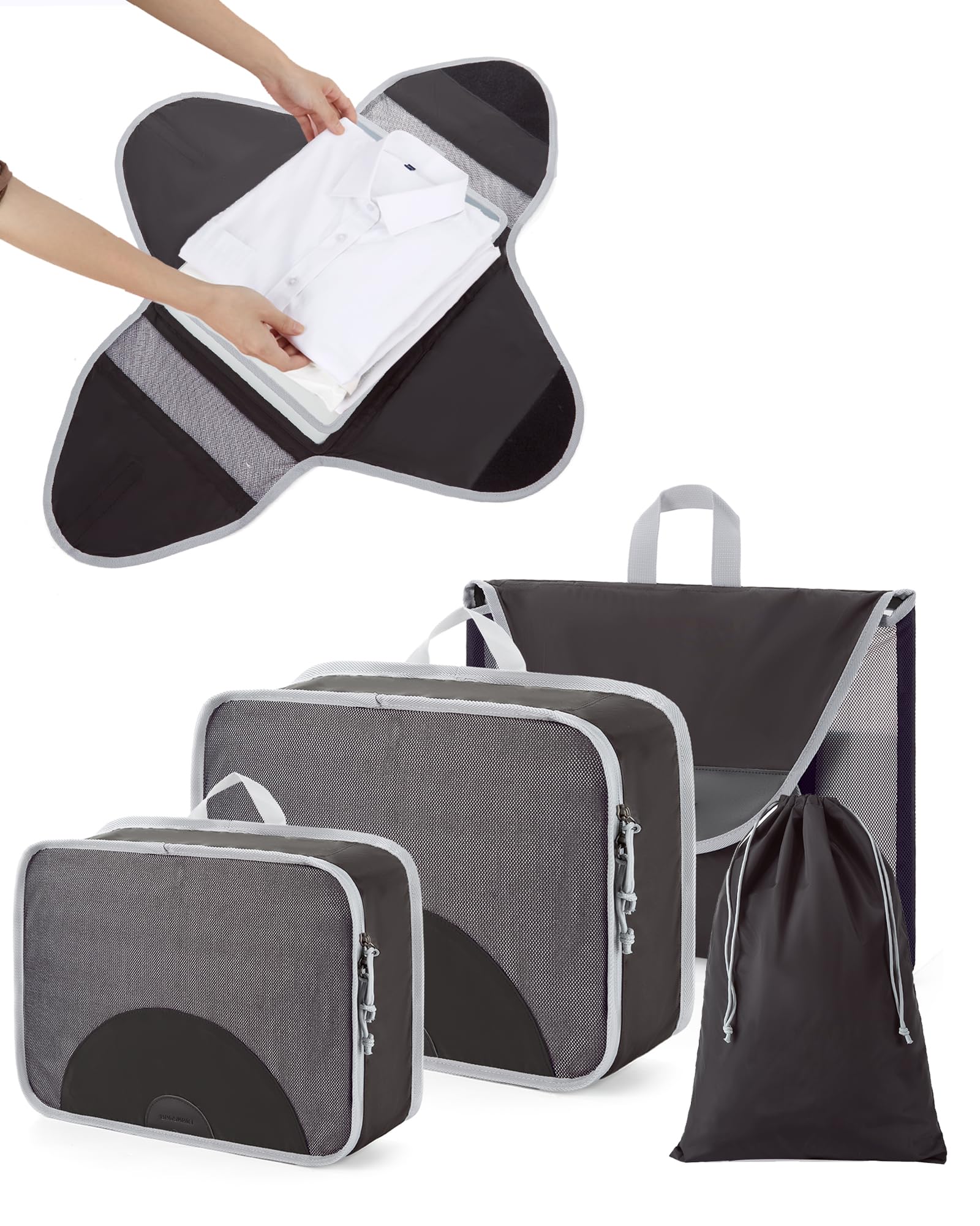 Amazon.com: BAGSMART Garment Folder Packing Cubes for Travel, 4 Set ...
