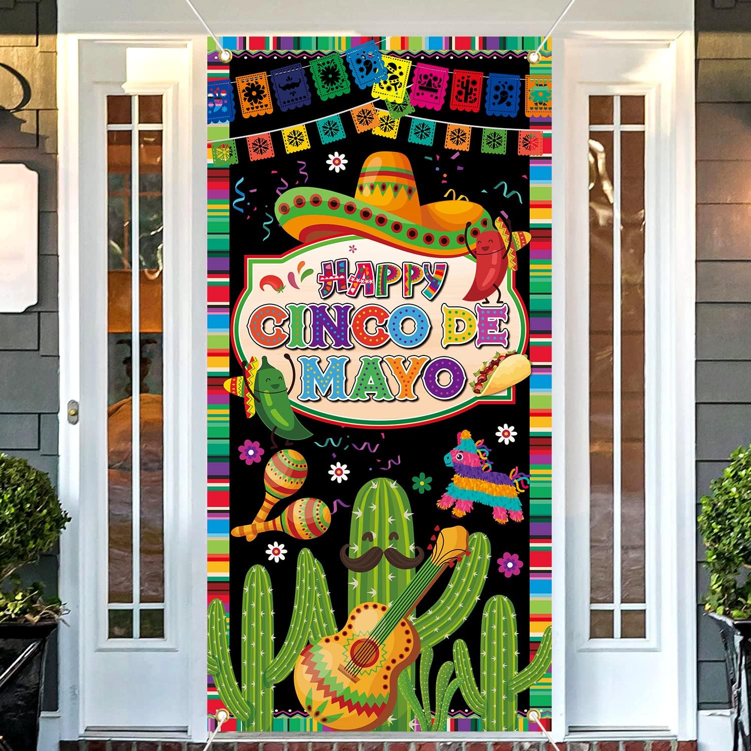 Amazon.com: 70.8x35.4 Inch Cinco De Mayo Banner, Cinco De Mayo Door ...