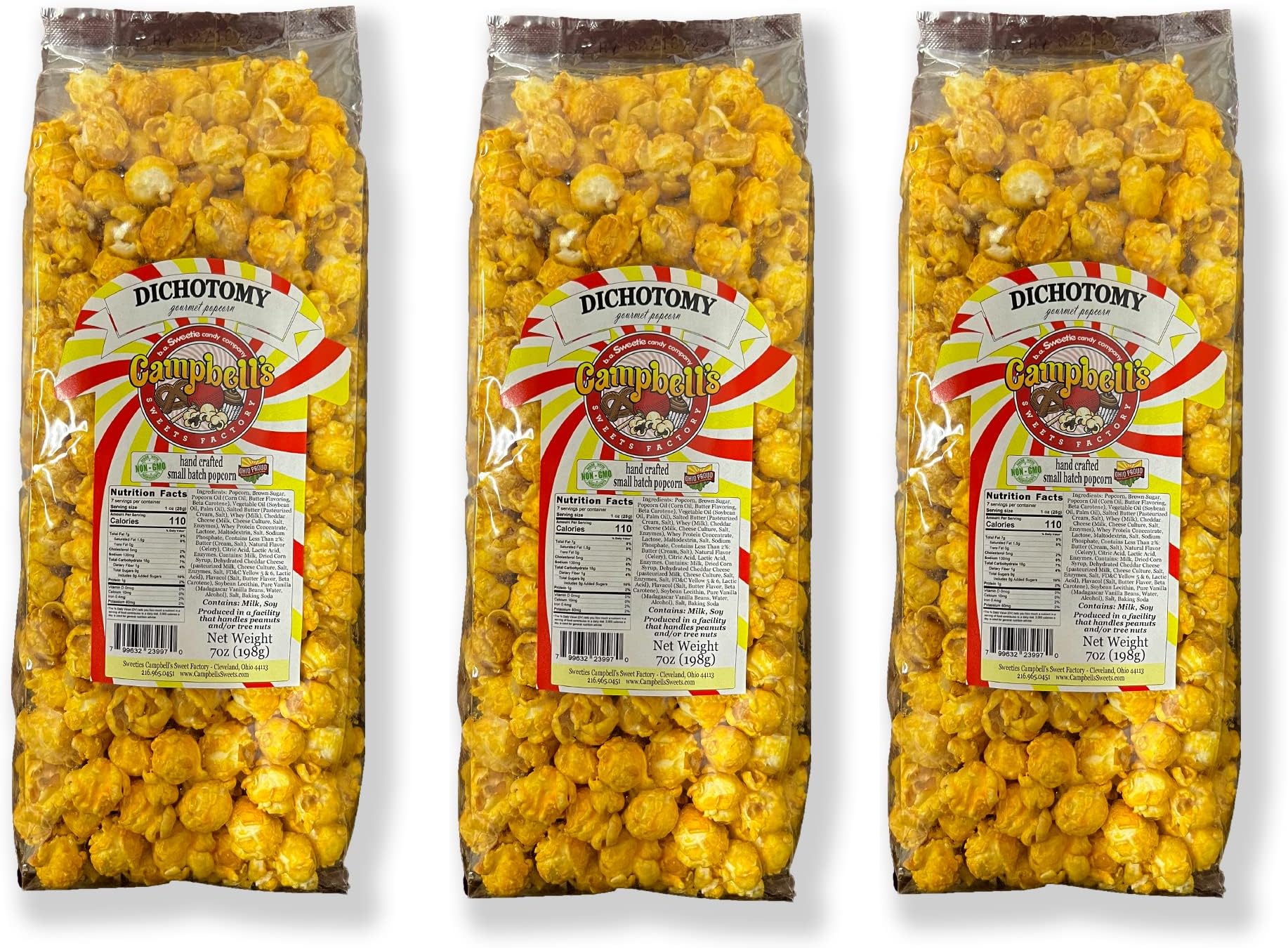 Amazon.com: Campbell's Sweets Factory Dichotomy Popcorn 3 Pack Cheesy ...