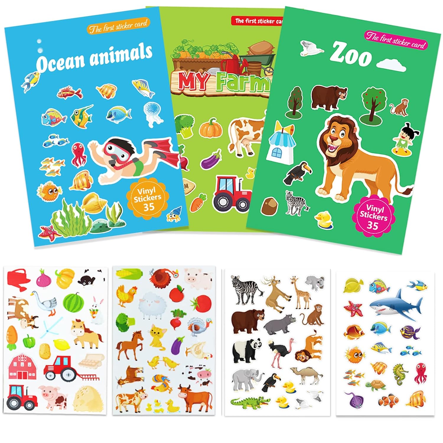Reusable Sticker Book for Kids 2-4, 3 Sets Reusable Travel Sticker ...