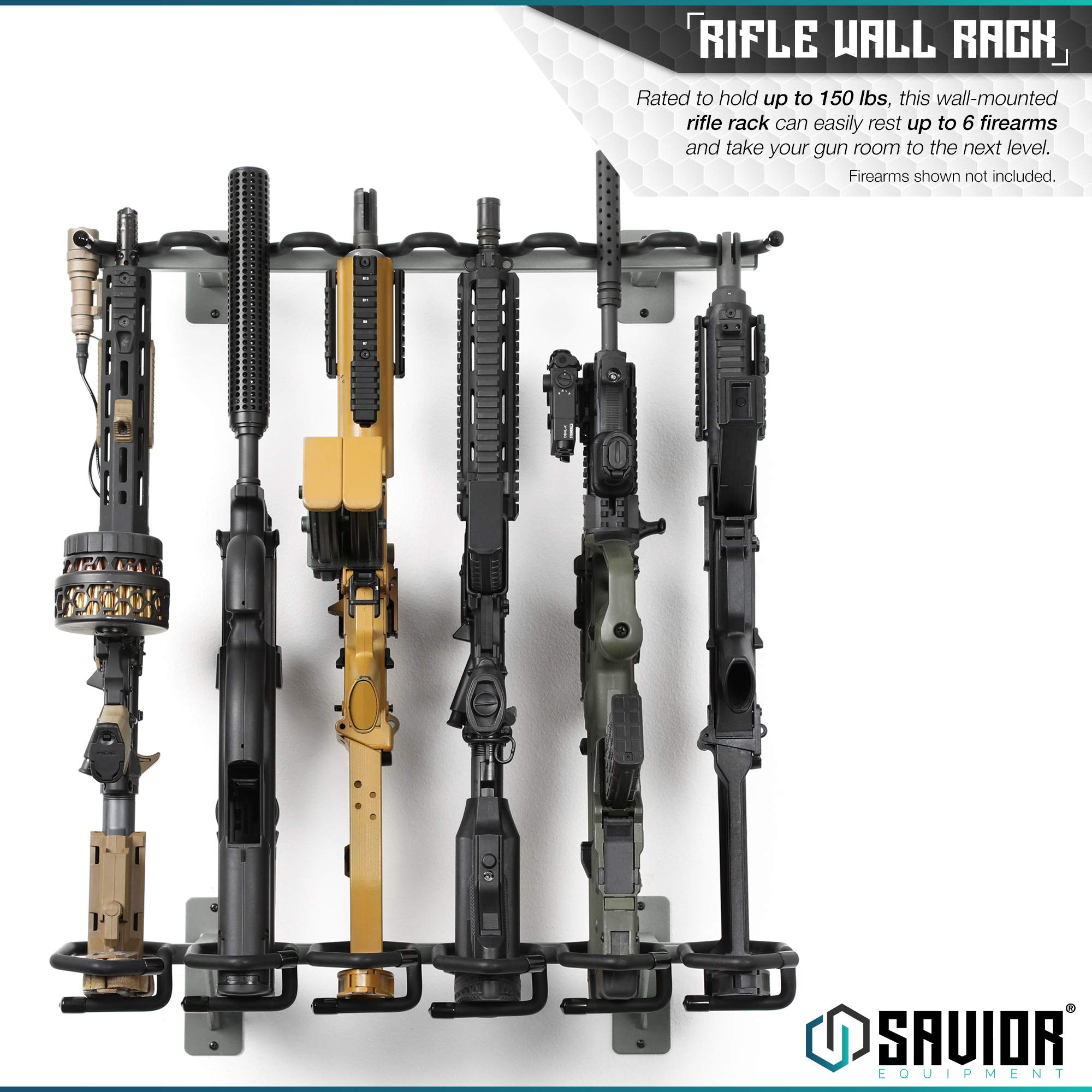 Snapklik.com : Savior Equipment SW Gray Wall-Mount Rifle Rack Tactical ...