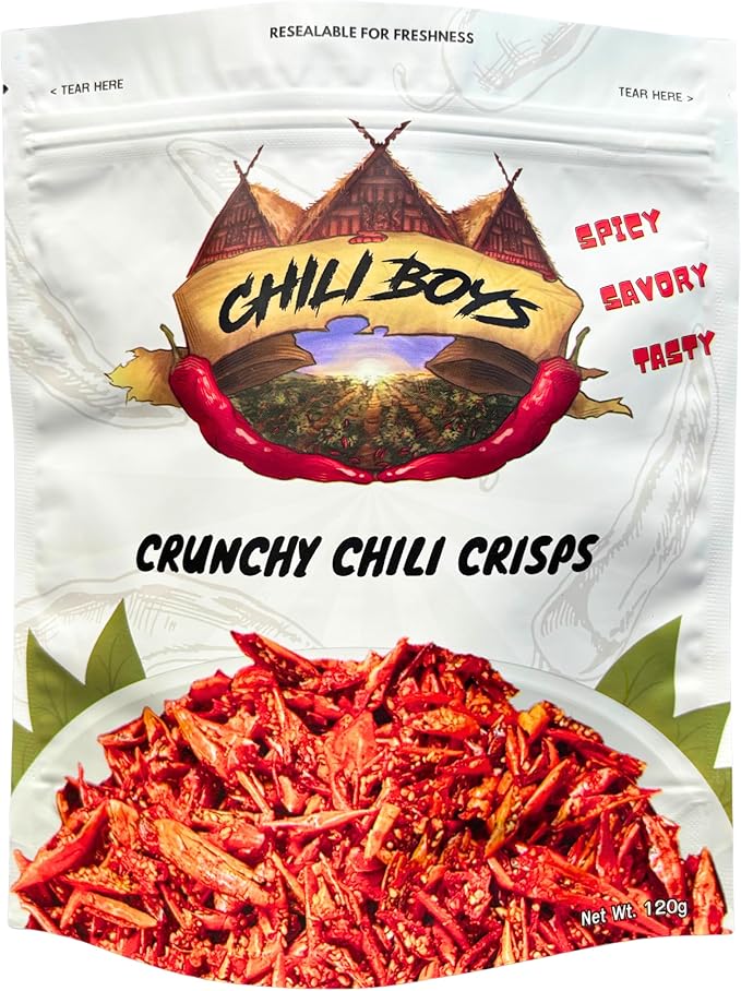 Crunchy Chili Crisps with Sesame Seeds, Ready To Eat, 120g Bag, Crispy ...