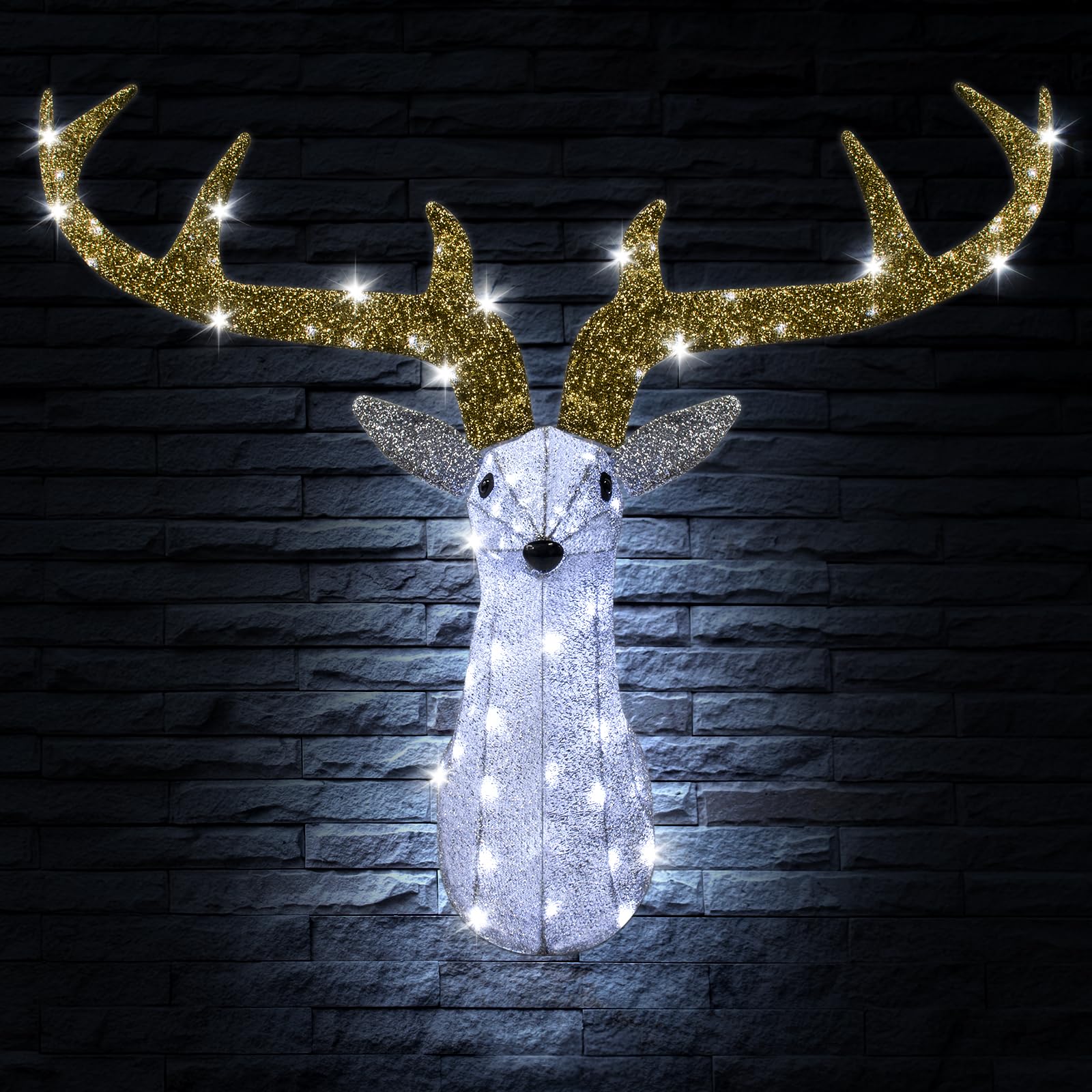 Amazon.com: Senneny Lighted Christmas Reindeer Head Decorations Plug in ...