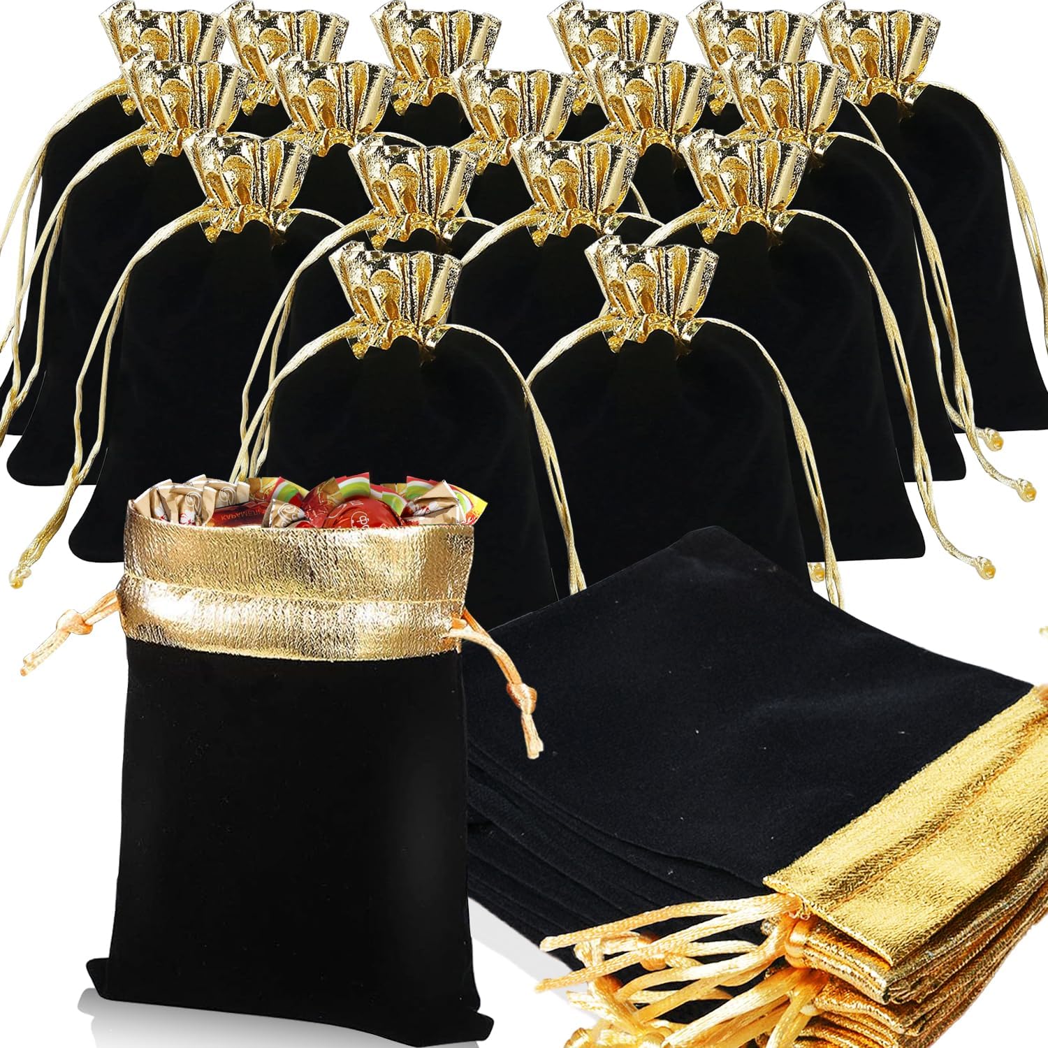 Amazon.com: LOSYHU 50 Pack Present Velvet Bag Small Velvet Pouches with ...