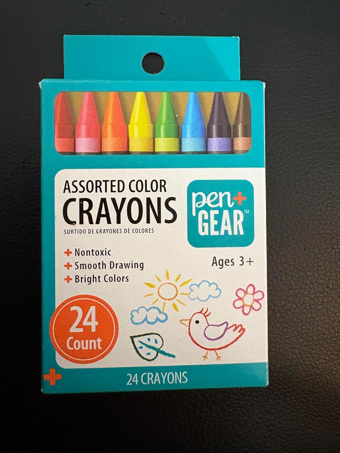 Amazon.com: Assorted Color Crayons, Nontoxic, Smooth Drawing, 24 Count ...