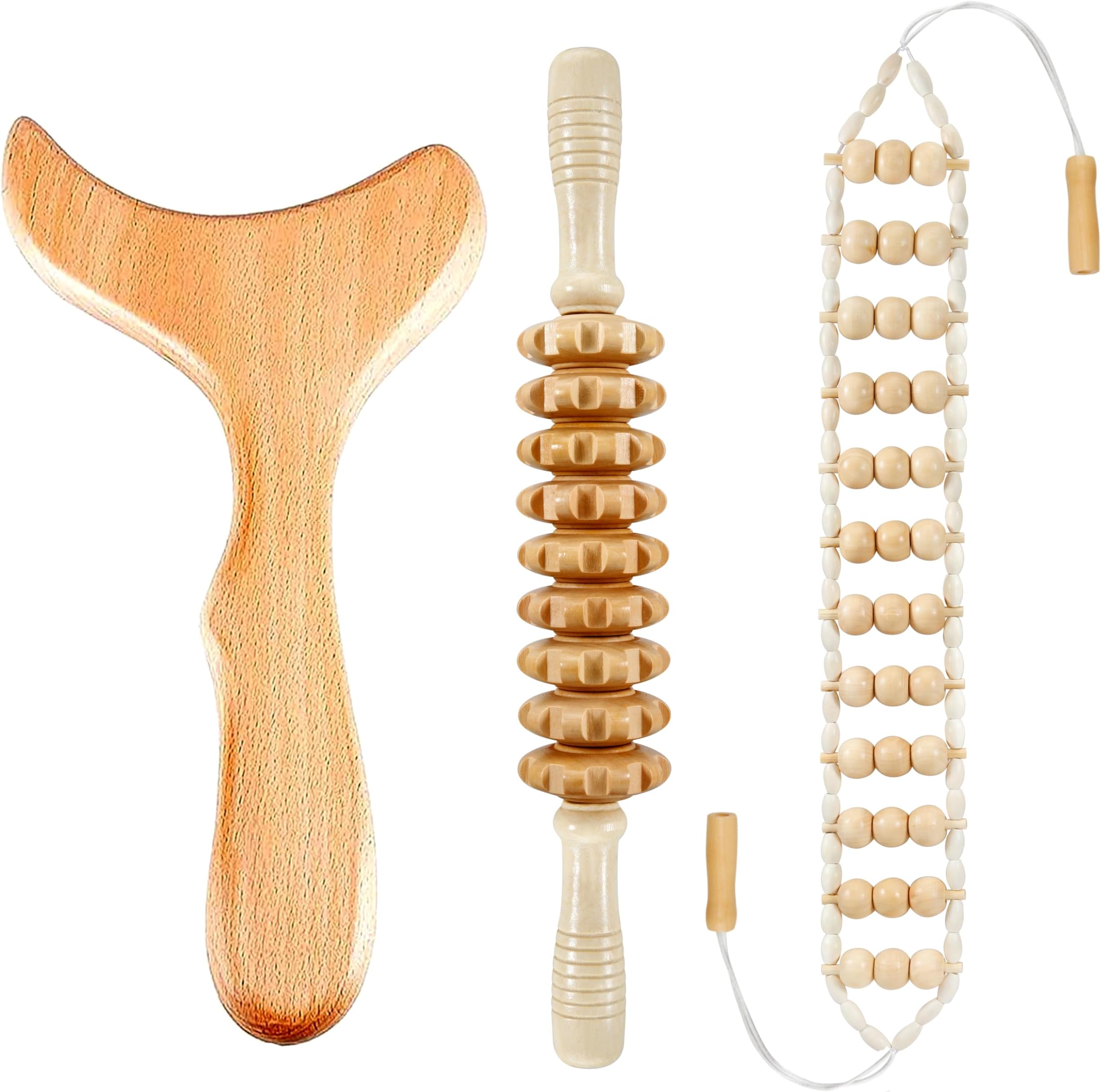 Amazon.com: 10-in-1 Wood Therapy Massage Tools Gua Sha Wooden Massager ...