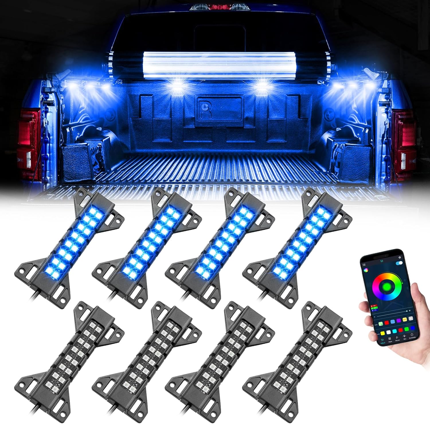Amazon.com: SWATOW INDUSTRIES Truck Bed Lights RGB LED Bed Light Kits ...