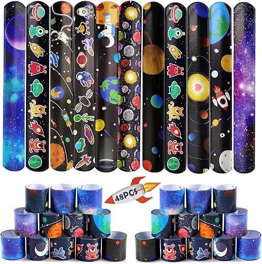 Amazon.com: Viicoor 30PCS Space Slap Bracelets Snap Bracelet Wrisrtband ...