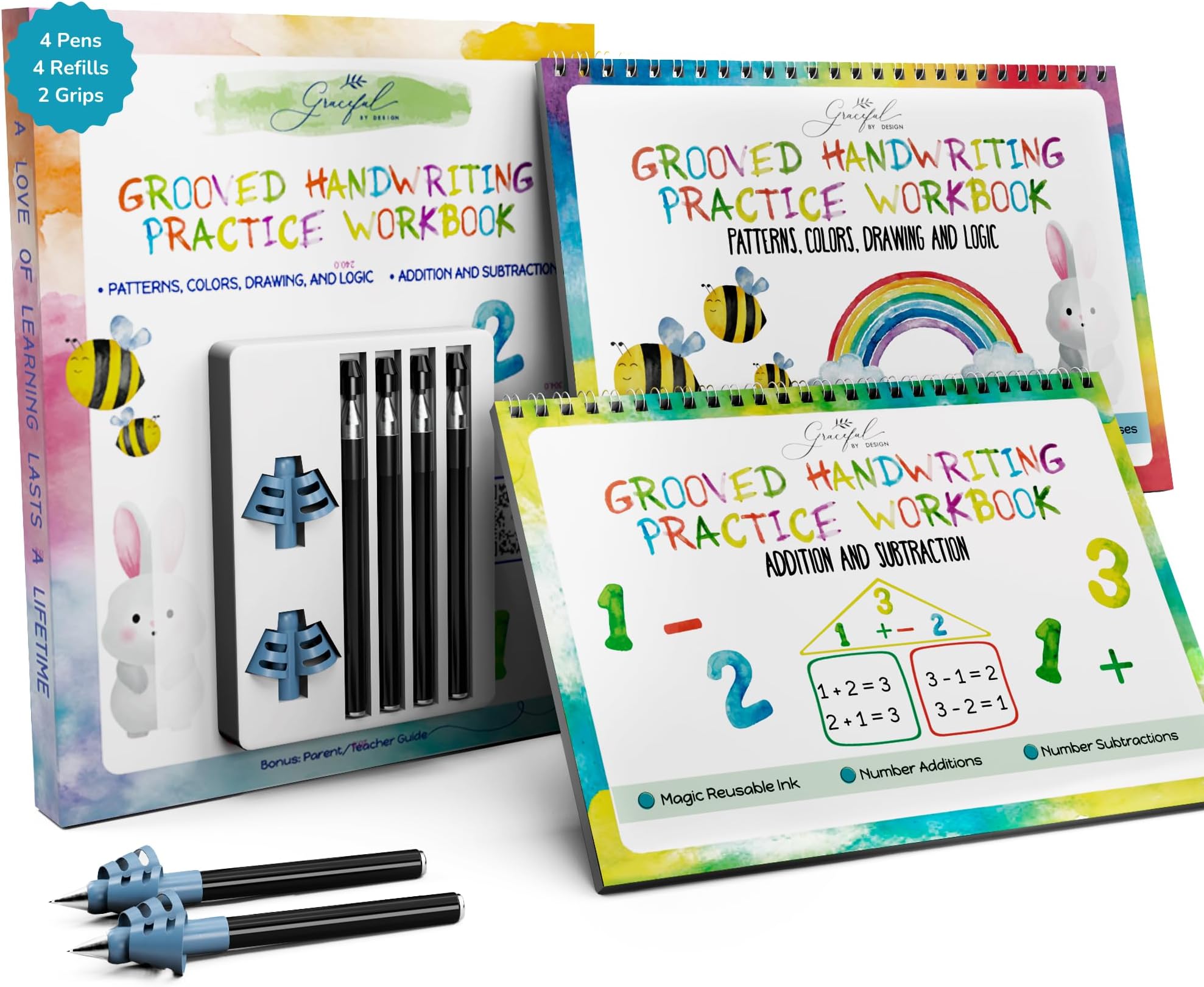 Amazon.com: Graceful By Design Reusable Grooved Handwriting Workbooks ...