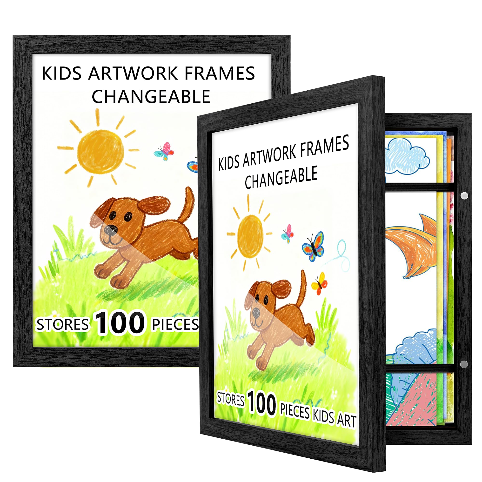 Snapklik.com : 2-Pack 8.5x11 Kids Art Frames,Front Opening Kids Artwork ...