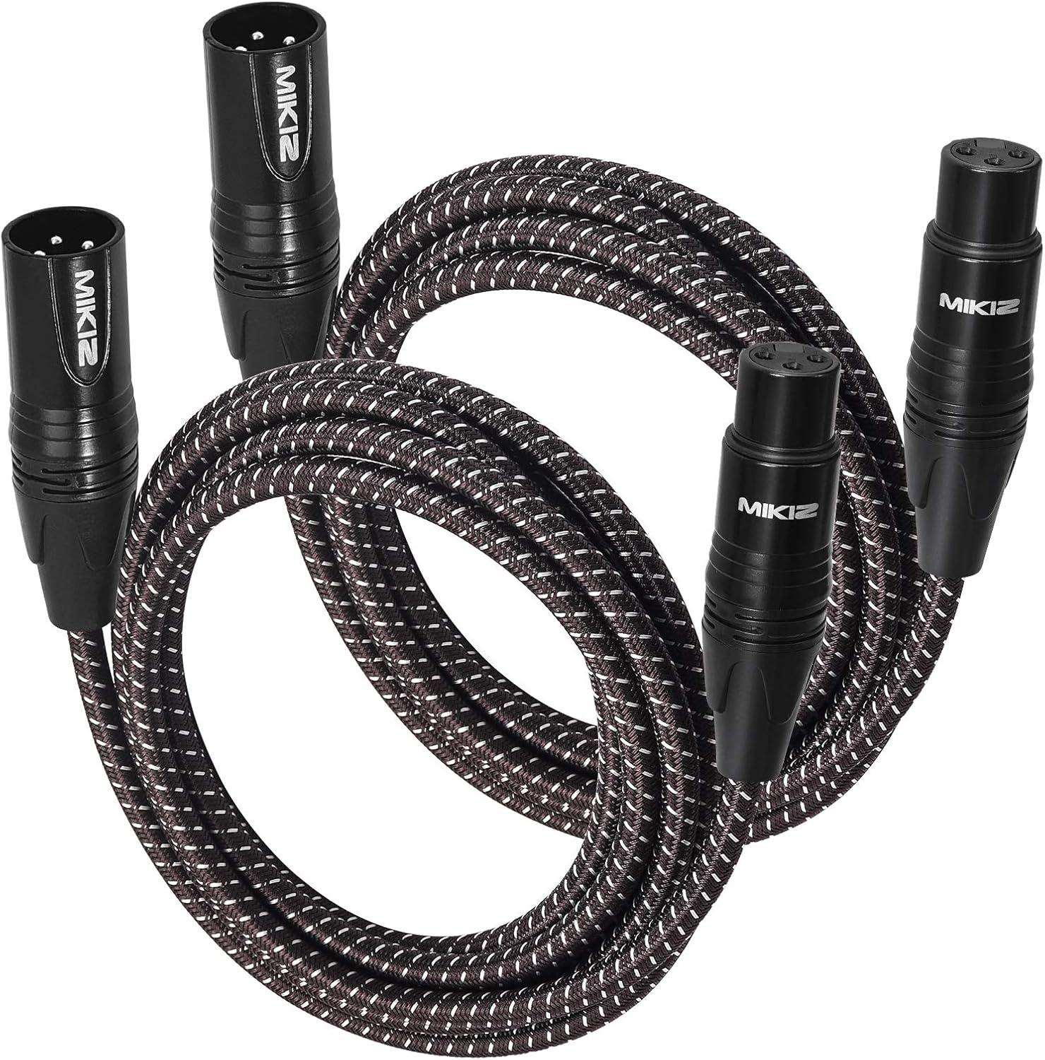 Amazon.com: MIKIZ XLR Cables 1ft 2 Pack, Premium Short Anti-tangling ...