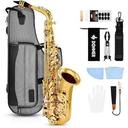 Amazon.com: Eastar AS-Ⅱ Student Alto Saxophone E Flat Gold Lacquer Alto ...
