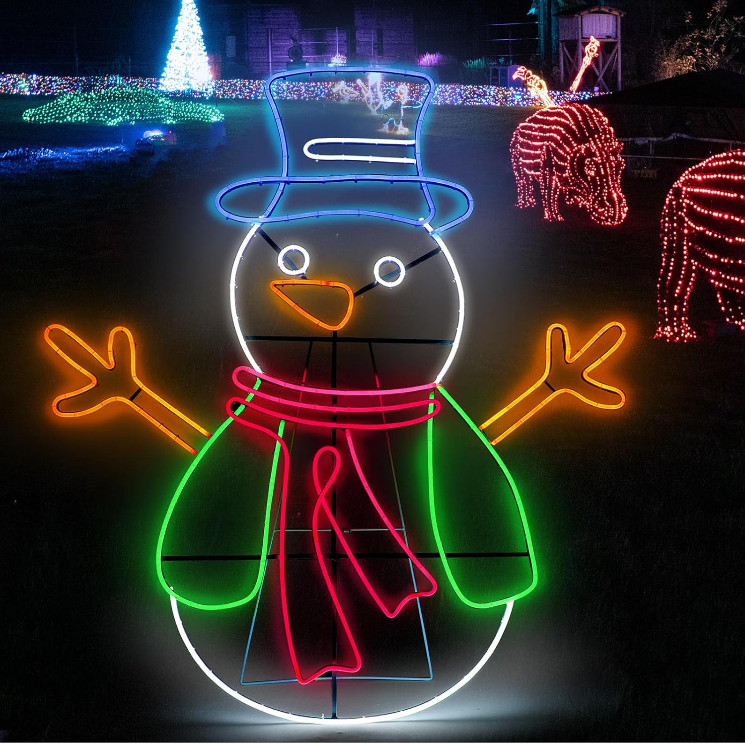 Amazon.com: VIHOSE 4ft Large LED Christmas Snowman Outdoor Decoration ...