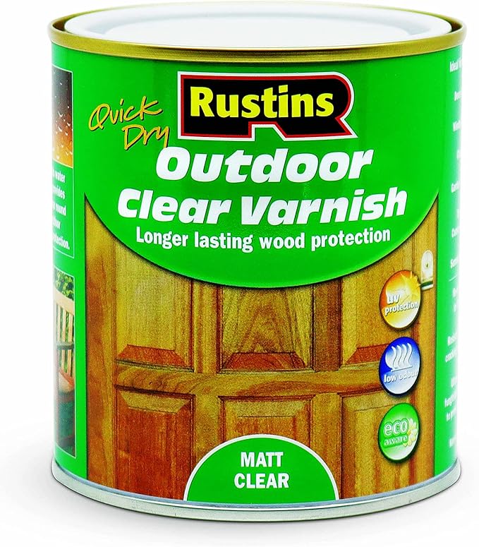 Rustins Quick Dry Outdoor Clear Varnish 500ml Matt : Amazon.co.uk: DIY ...