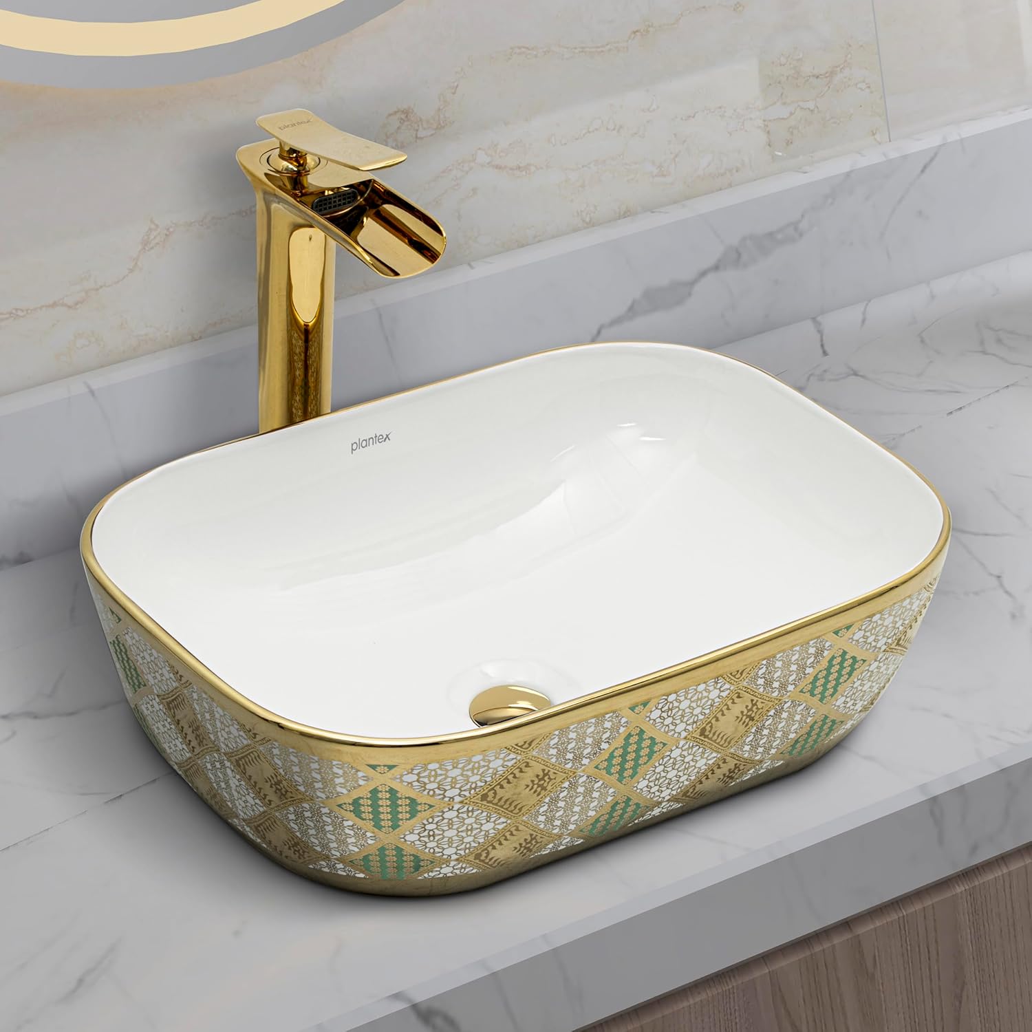 Plantex Ceramic Tabletop Wash Basin for Bathroom/Counter Top Basin ...