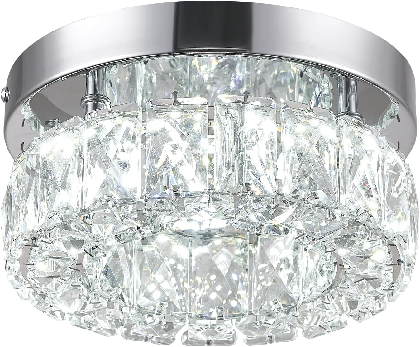 LEONTYNE Modern Crystal LED Ceiling Light,Energy-Efficient Chandelier ...