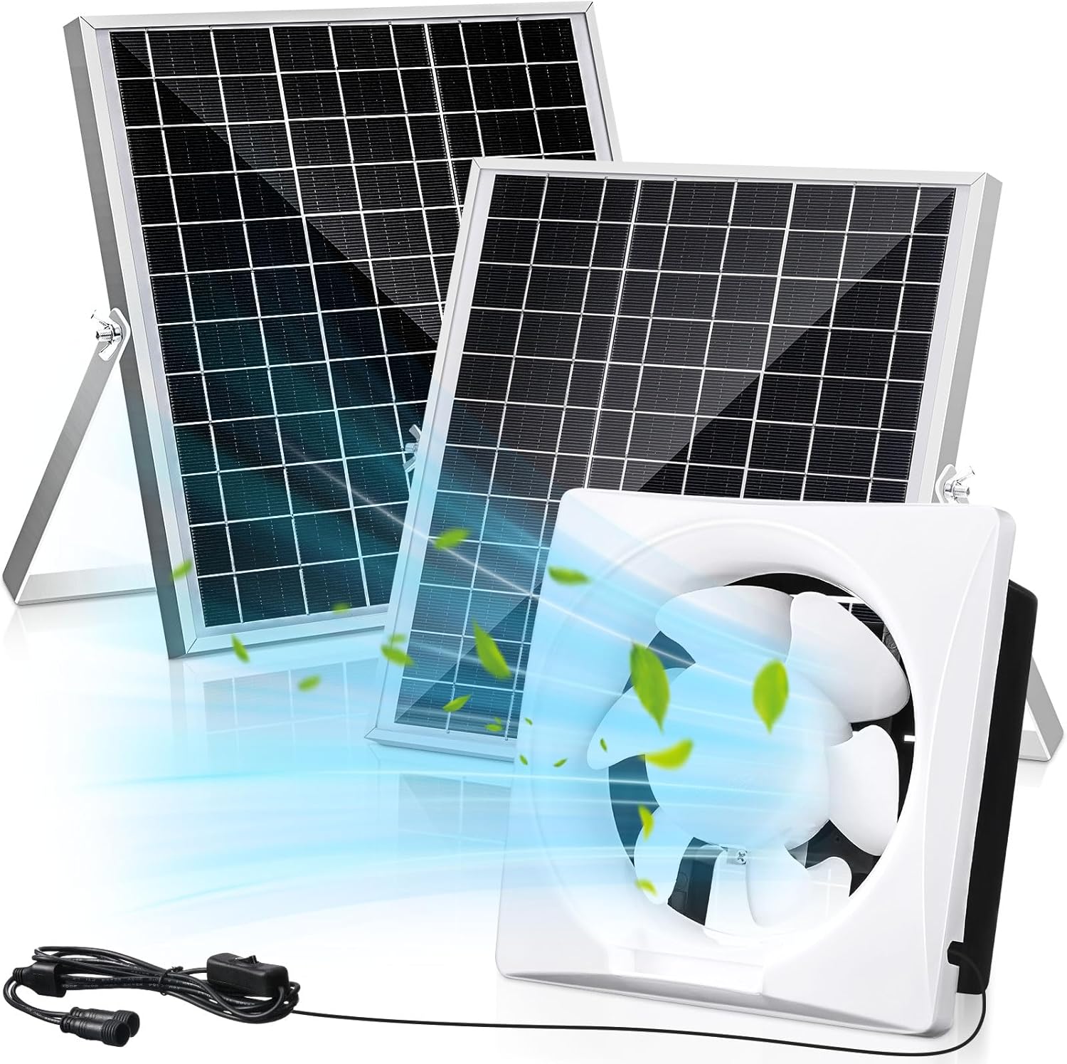 Amazon.com : Tujoe Solar Fan for Greenhouse Kit 2 Pcs 10W Solar Panel ...