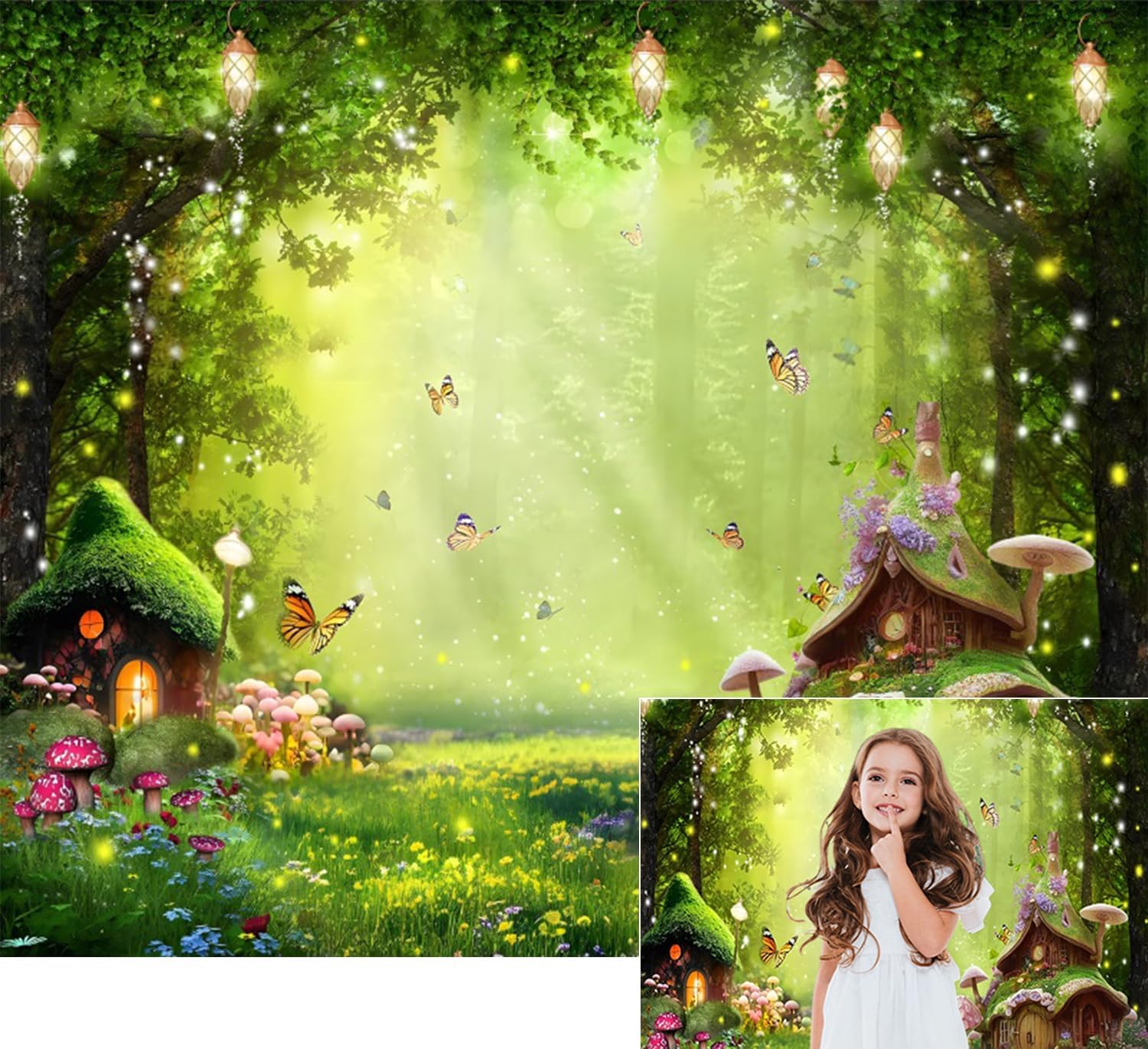 Amazon.com : Spring Enchanted Forest Backdrop Fairy Tale Wonderland ...