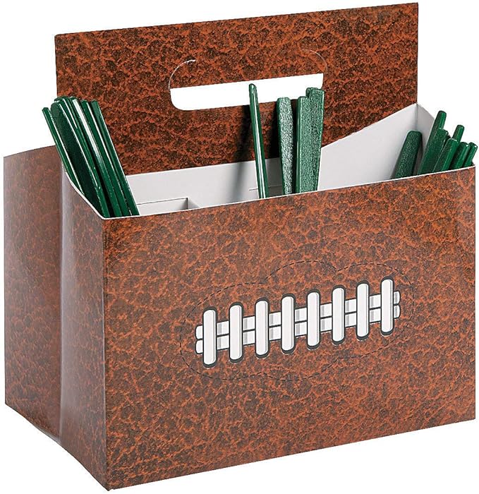 Amazon.com - Fun Express Football Utensil Caddy (3 pockets) Party Supplies