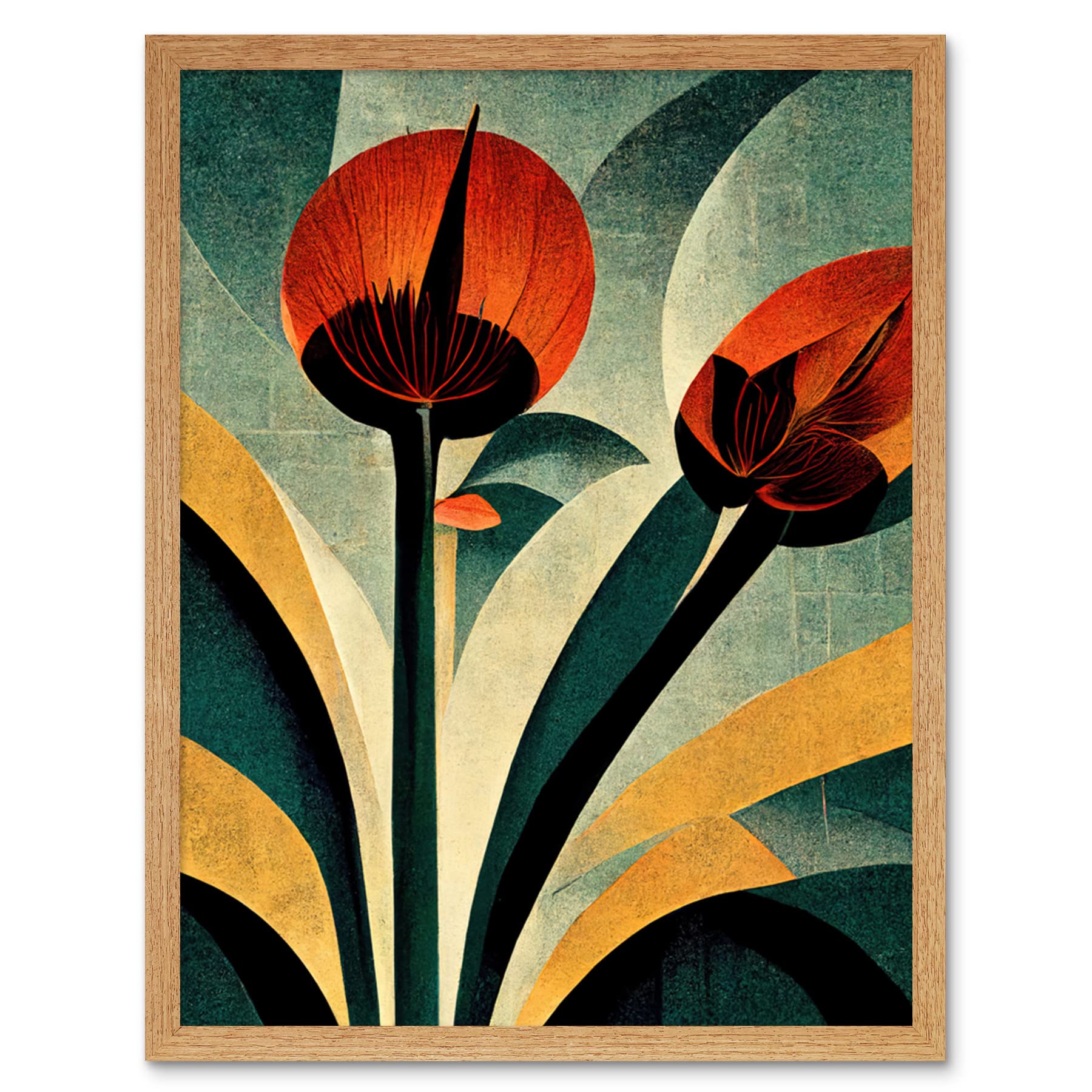 Art Deco Paintings Set Of 3 Abstract Boho Art Deco Paintings Gold Pink