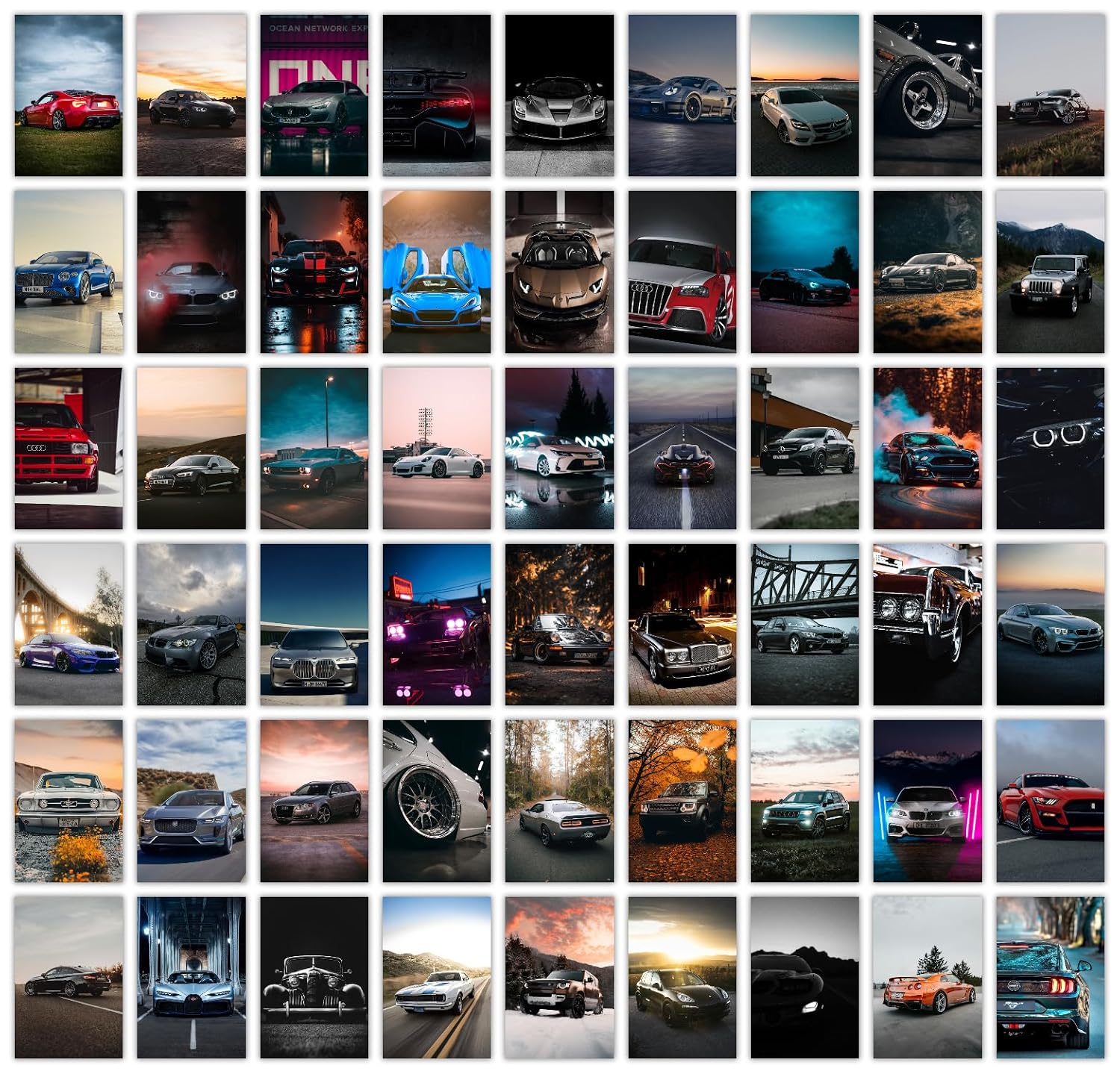 PRINTNET Pack of 54 Cars Aesthetic Wall Collage Kit Posters | 4 x 6 ...