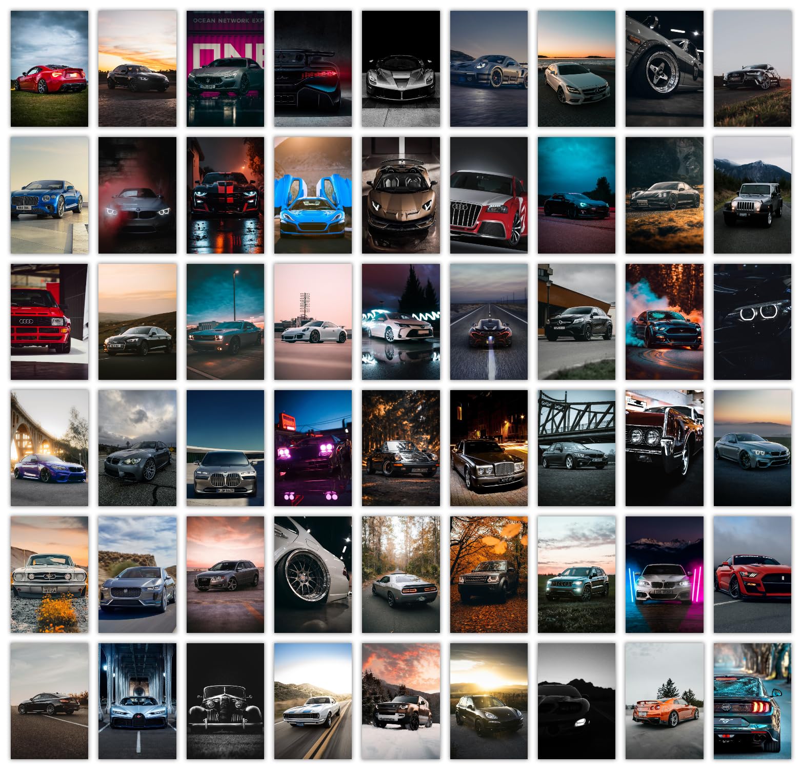 PRINTNET Pack of 54 Cars Aesthetic Wall Collage Kit Posters | 4 x 6 ...