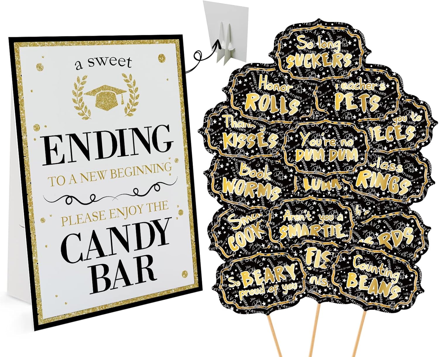 Amazon.com: Graduation Candy Bar Labels - Pack of 1 Sign and 16 Labels ...