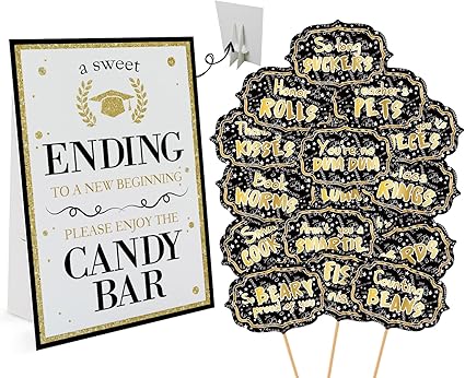 Amazon.com: Graduation Candy Bar Labels - Pack of 1 Sign and 16 Labels ...