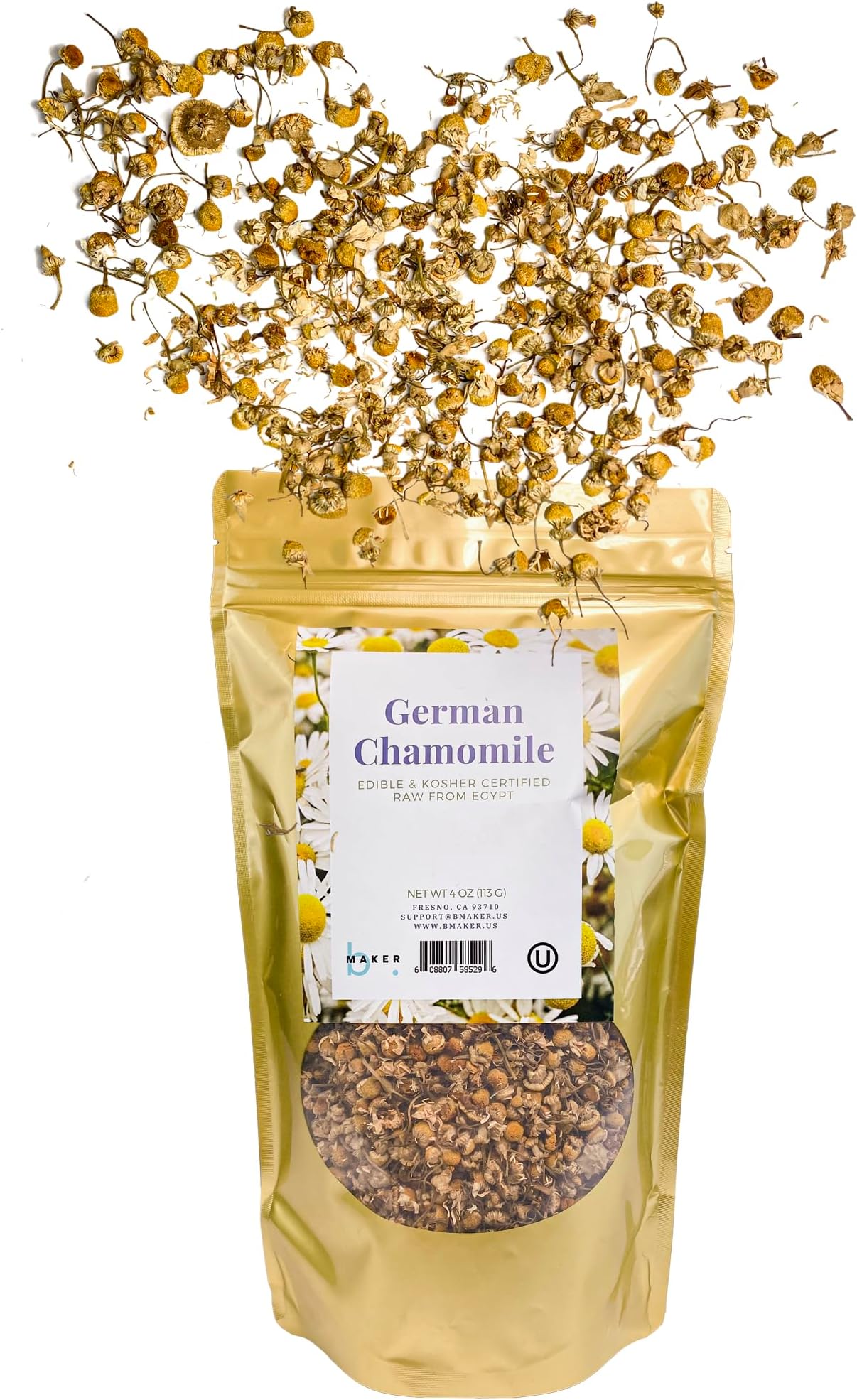 Amazon.com : bMAKER Dried Chamomile Flowers (4oz) - Bulk Bag - Kosher ...