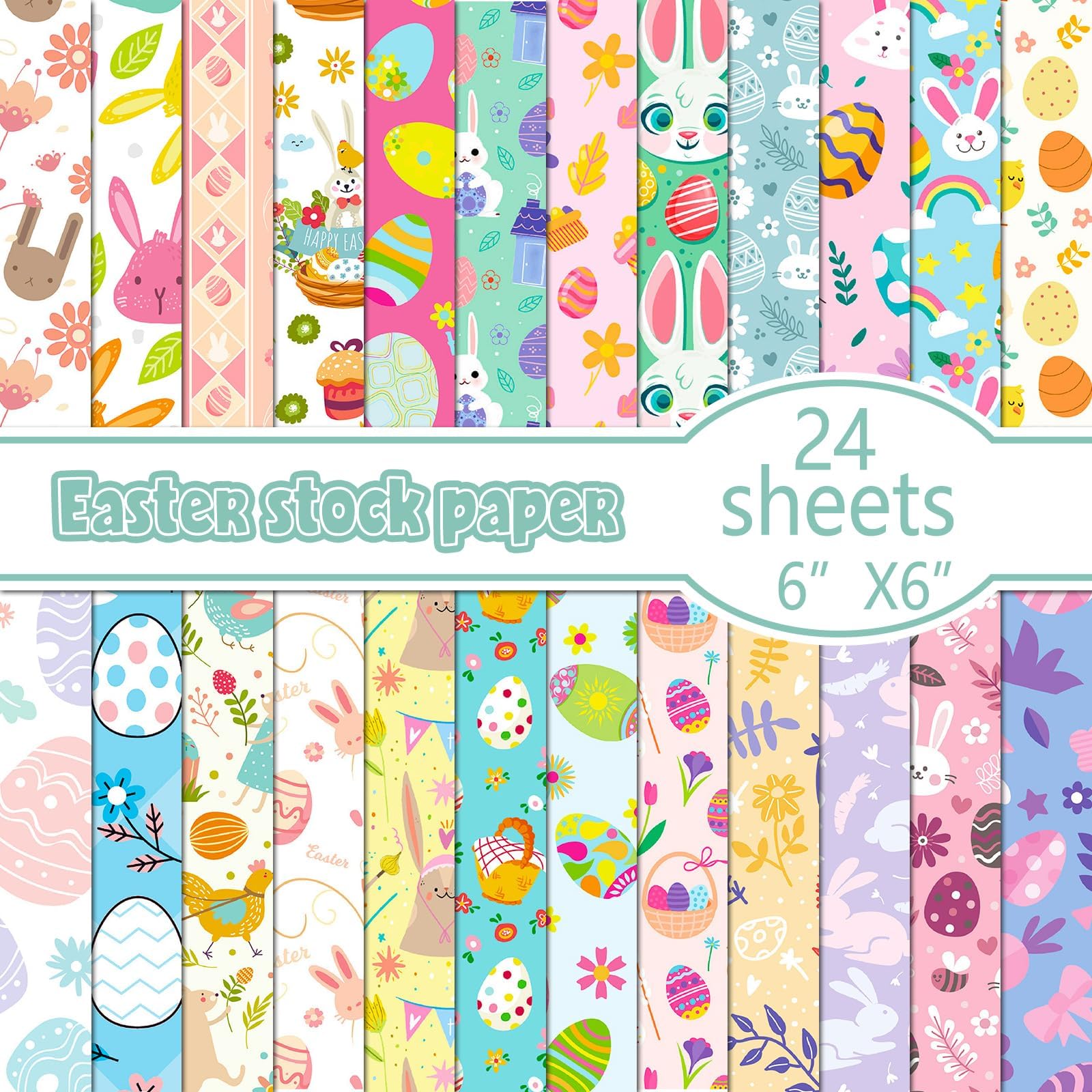 Amazon.com: Welpurch 24 Sheet Easter Scrapbook Paper, 12 Designs Easter ...