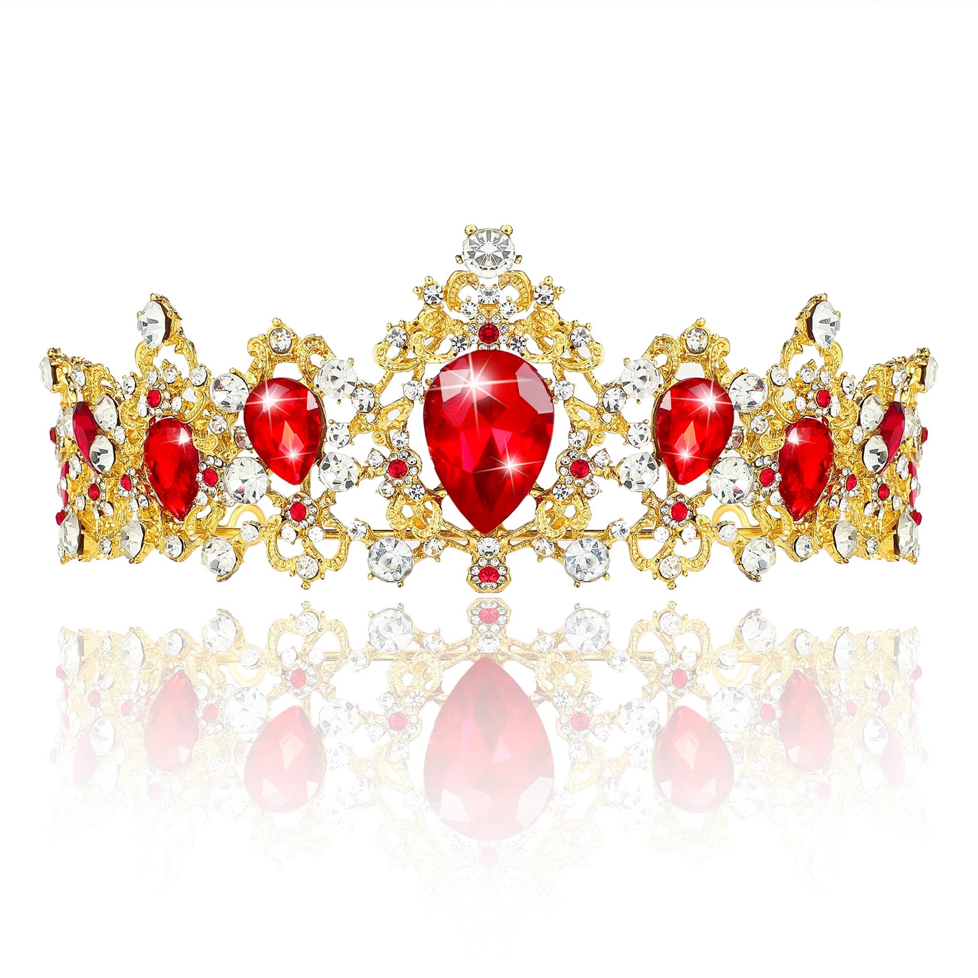Red Queen Crowns for Women, Sparkle Birthday Tiara for Women Girls Ruby ...