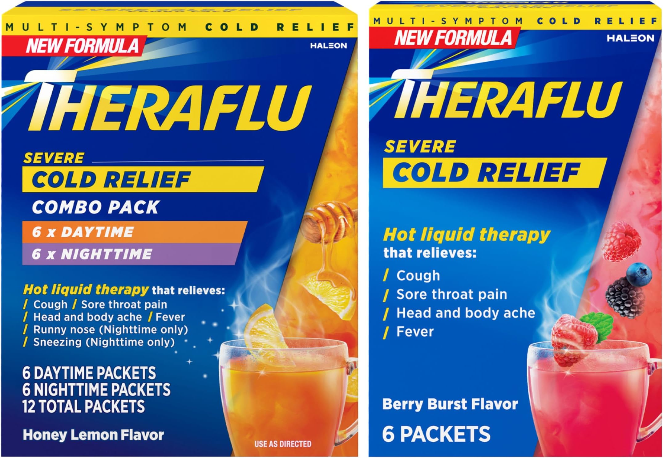 Amazon.com: Theraflu Daytime Severe Cold Relief Powder, Honey Lemon ...