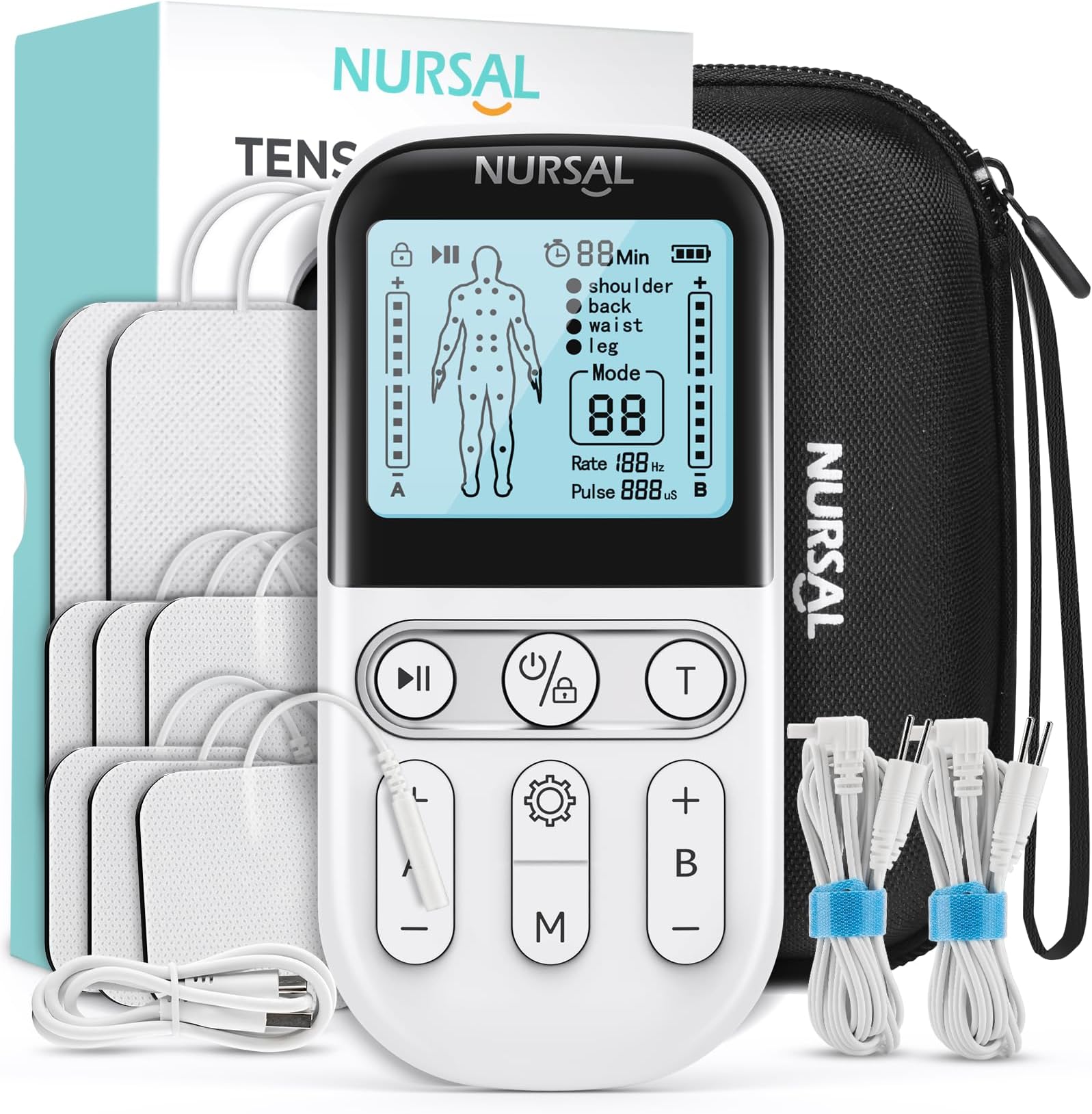 Amazon.com: NURSAL 24 Modes TENS Unit Muscle Stimulator with Continuous ...