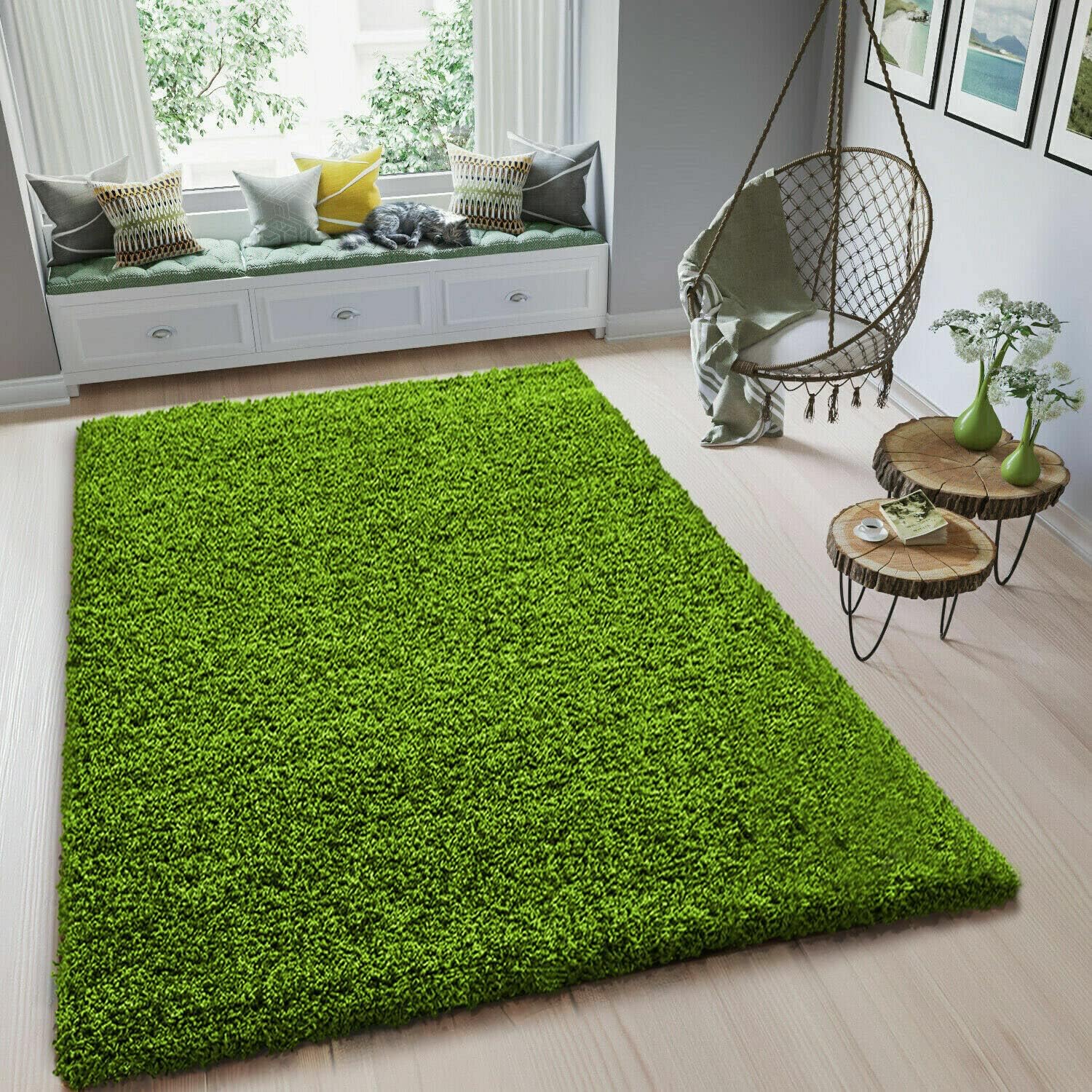 PRIME PLUS EXTRA THICK HEAVY 5CM PILE SOFT SHAGGY RUGS MODERN AREA RUGS ...