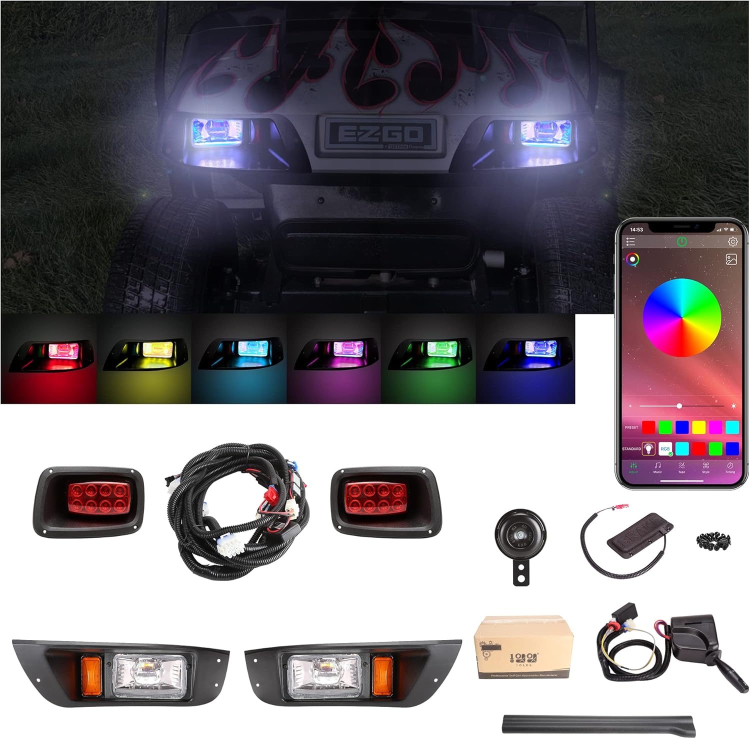 10L0L Golf Cart LED Headlight Kits for 1996-2013 Philippines | Ubuy