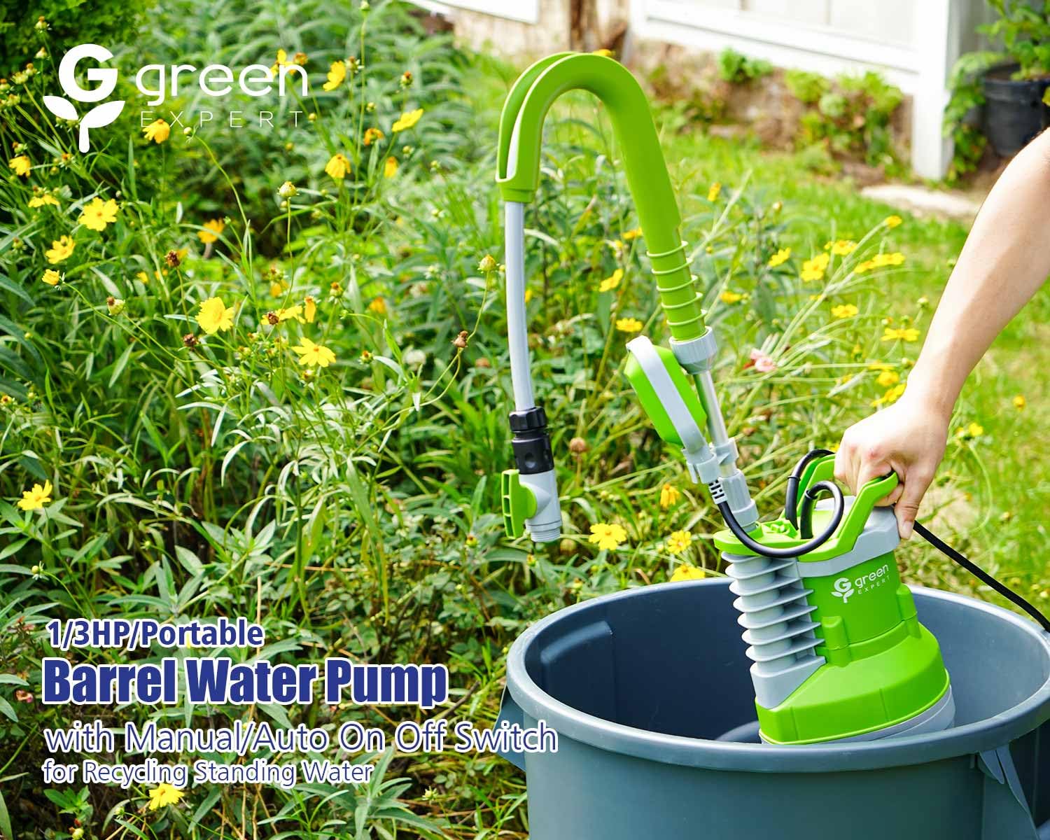 Snapklik.com : Green Expert 1/3HP Submersible Water Pump 1200GPH High Flow