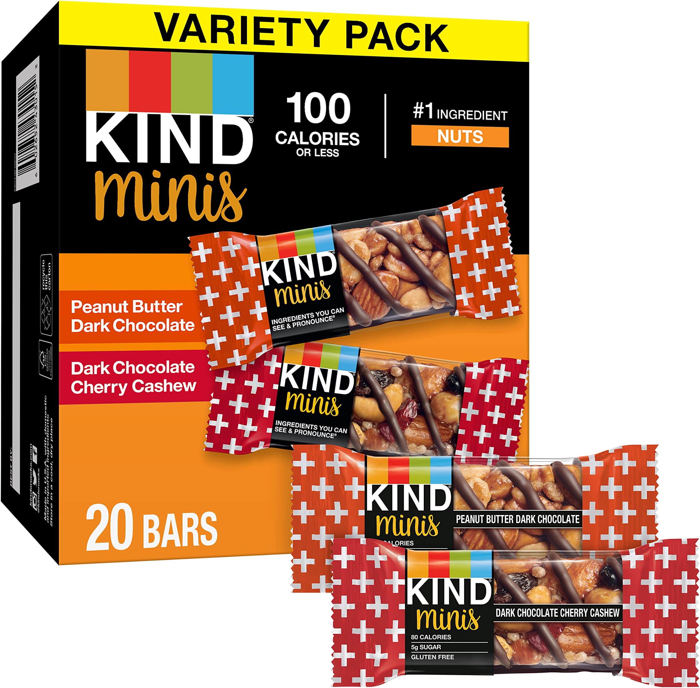 Amazon.com: KIND Minis Bars, Peanut Butter Dark Chocolate and Dark ...
