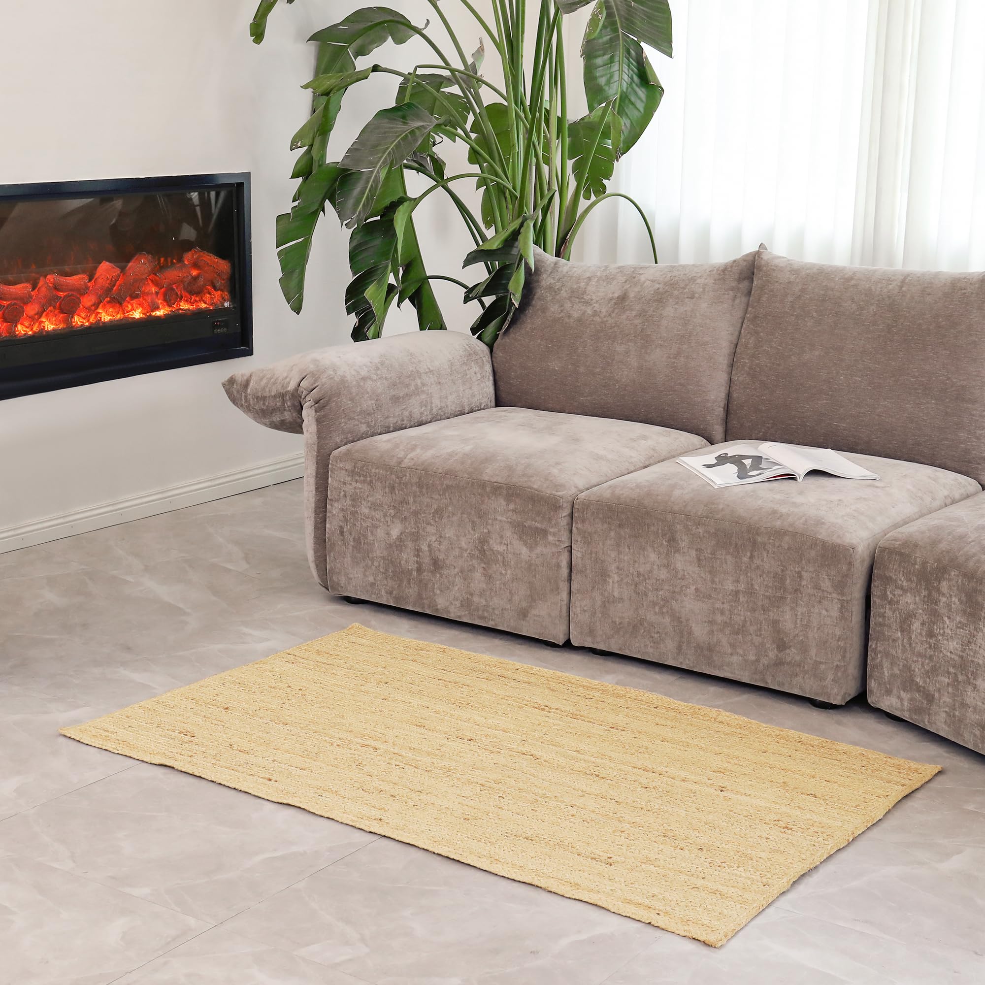 Amazon.com: Jute Area Rug, 3x5 Natural Rug, Eco Friendly and ...