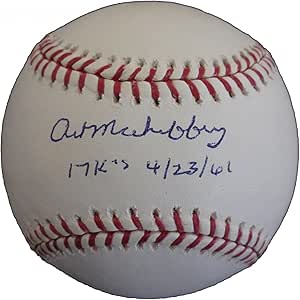 Amazon.com: Art Mahaffey Autographed baseball inscribed 17 K's 4/23/61 ...