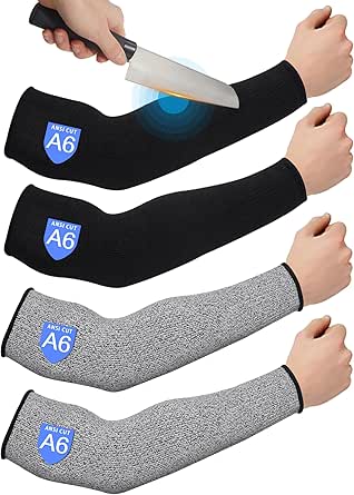 Amazon.com: Geyoga 2 Pairs ANSI A6 Cut Resistant Arm Protectors Sleeves ...