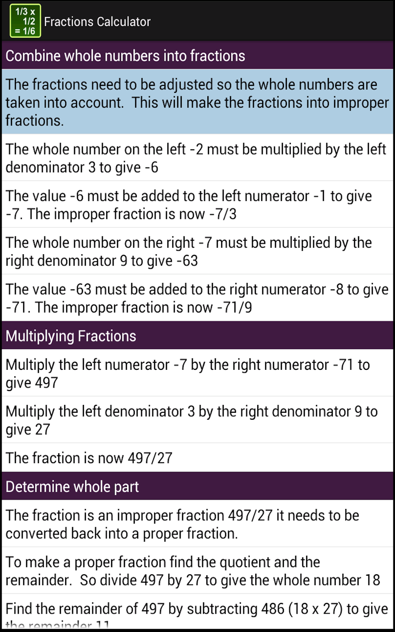 Fractions Calculator - App on Amazon Appstore