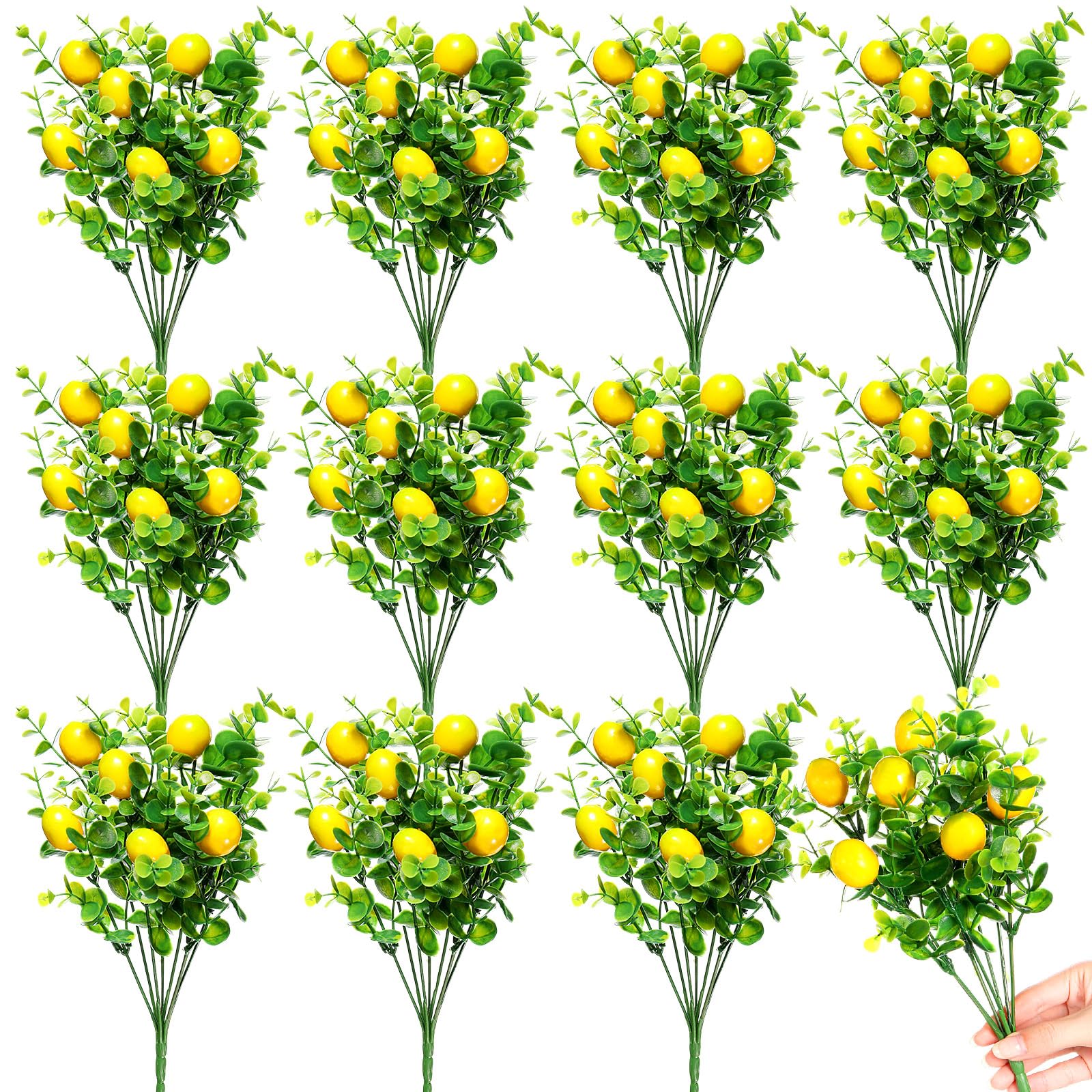 Amazon.com: Tigeen Lemon Decorations Artificial Lemon Branches Yellow ...