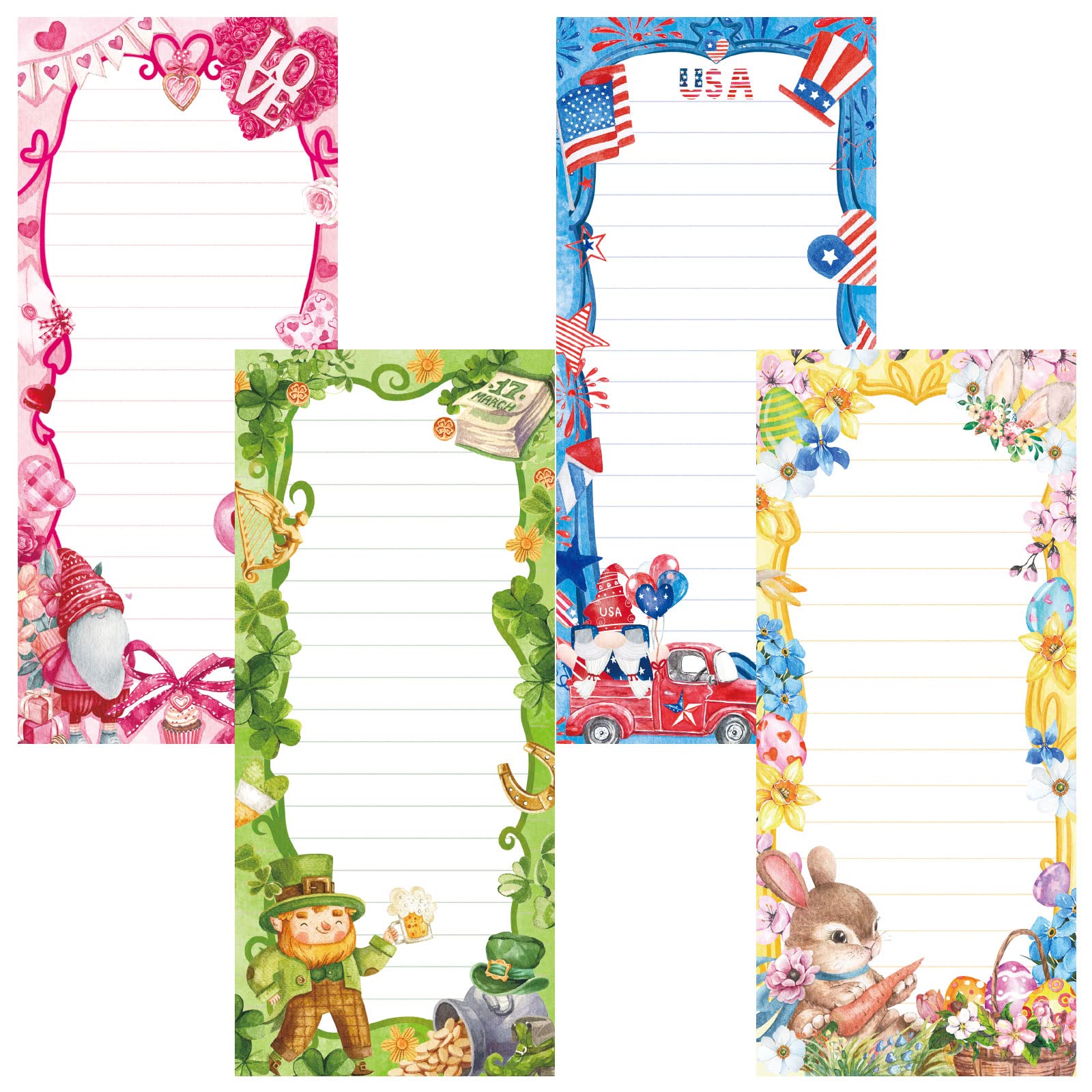Amazon.com : Whaline 4Pcs Valentine's Day Magnetic Notepads St. Patrick ...