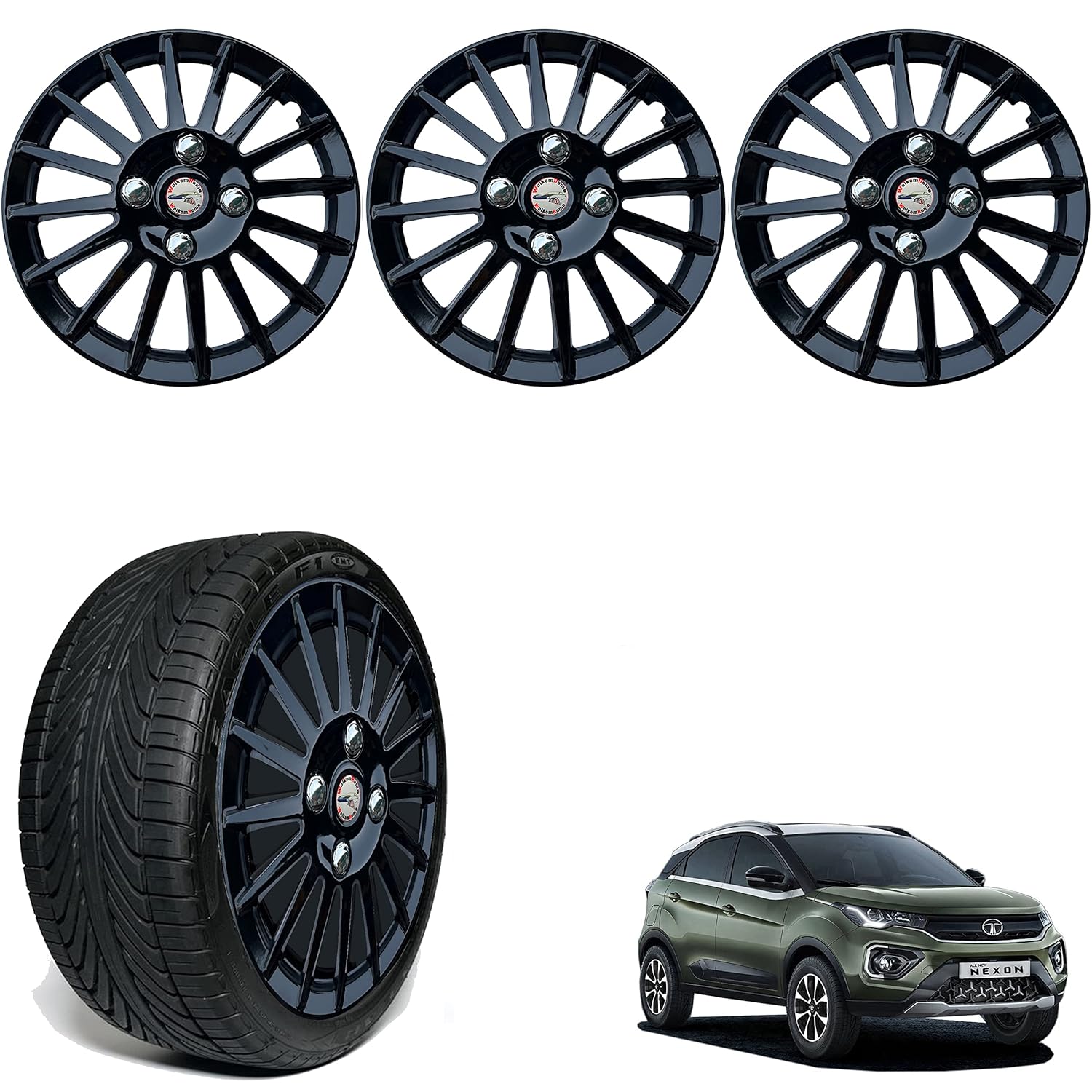 WolkomHome car Wheel Cap, Hub Cap Wheelcover 16 Inch Wheel Cover Multi ...