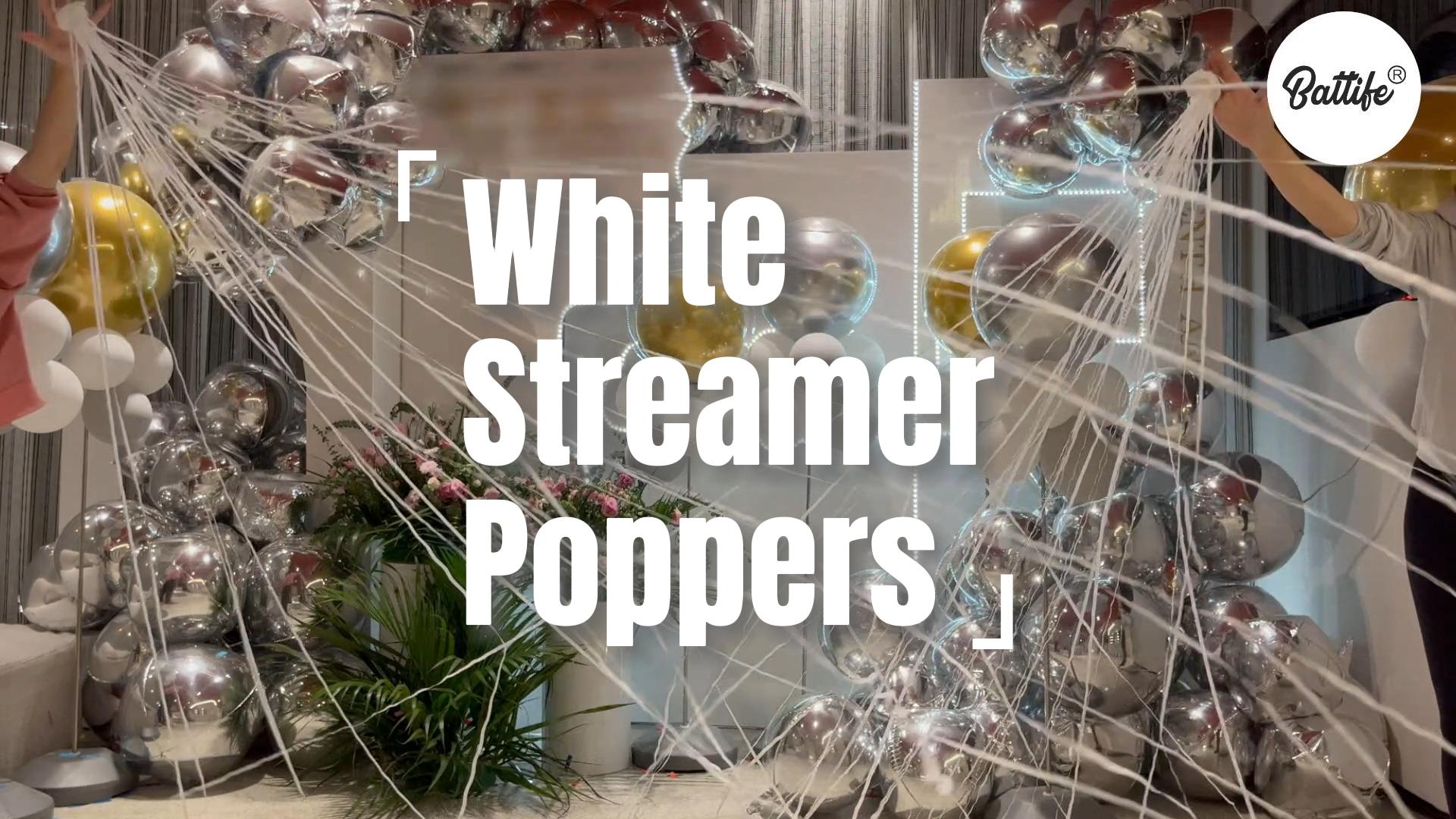 Watch BATTIFE White Streamer Poppers, No Messy Streamer Confetti on ...