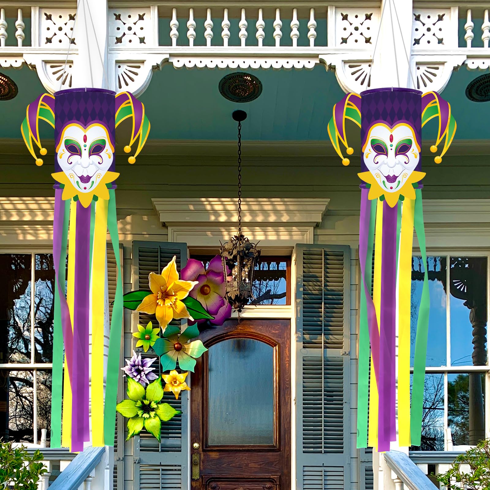 Amazon.com: 2 Pcs Mardi Gras Wind Sock, 40 Inch Wind Socks Mardi Gras ...