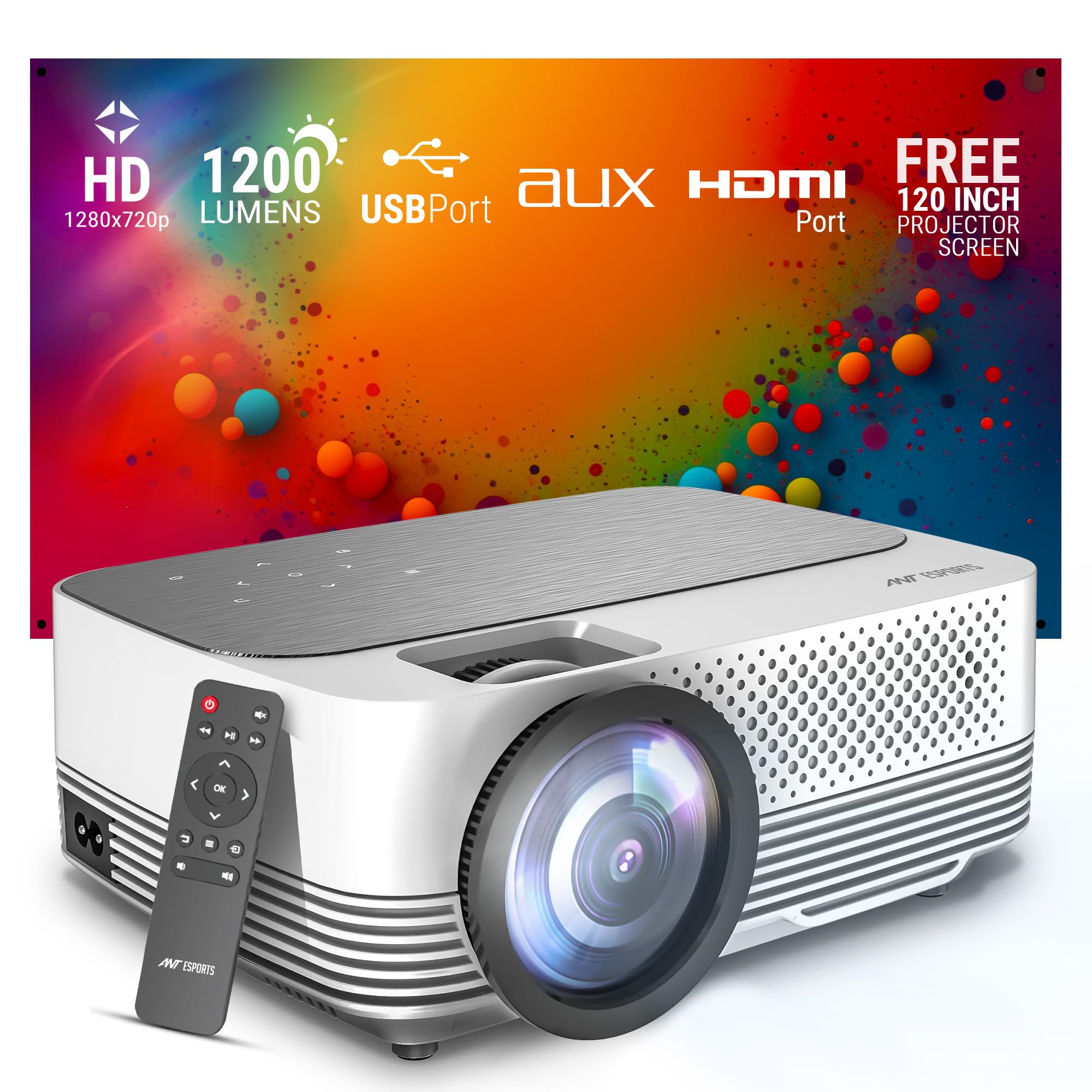 Ant Esports View 511 Multimedia LED Projector - Daisy White | 720P ...